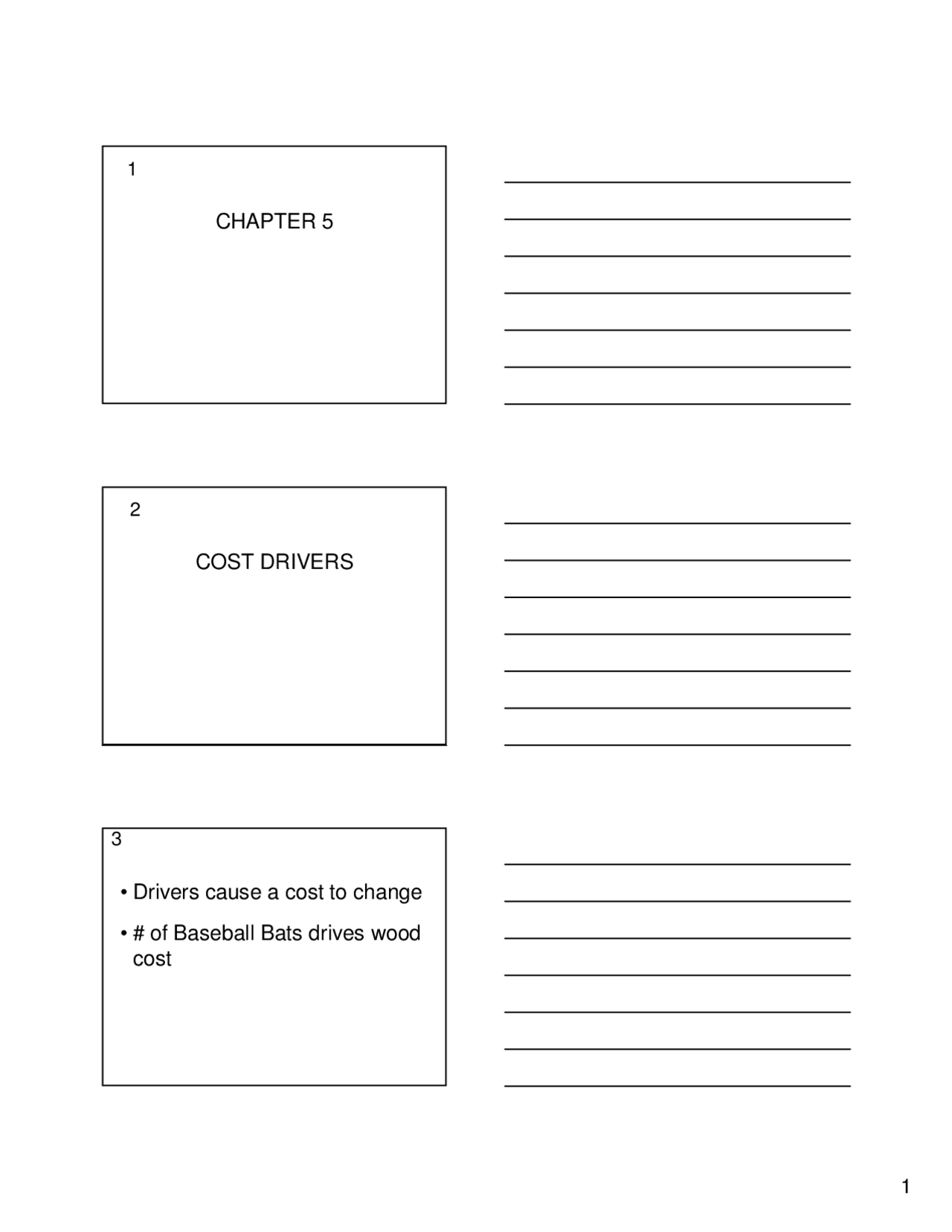 Cost Driving Lecture Notes On Cost Accounting For Managers Acct 310