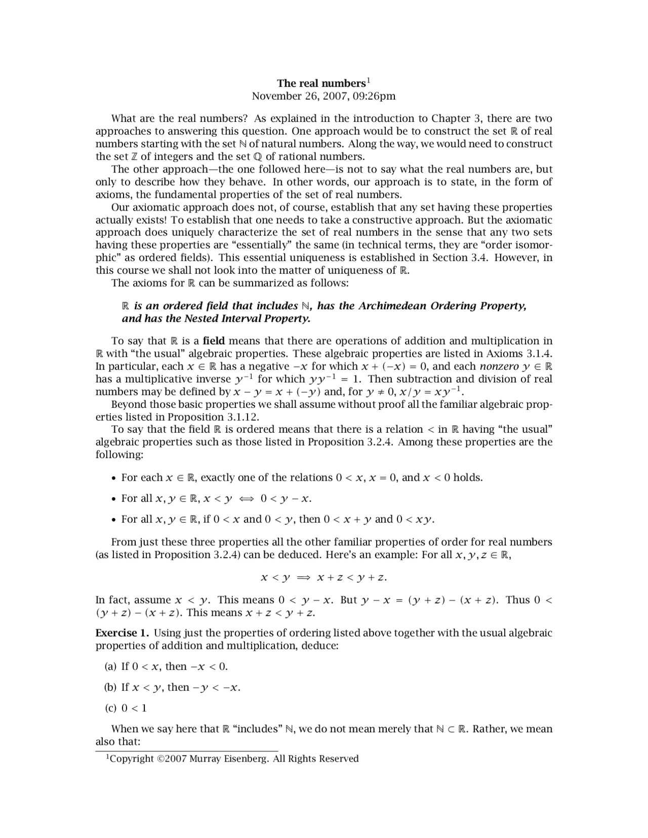 The Real Numbers1 - Theorems with Proof | MATH 300 | Study notes ...