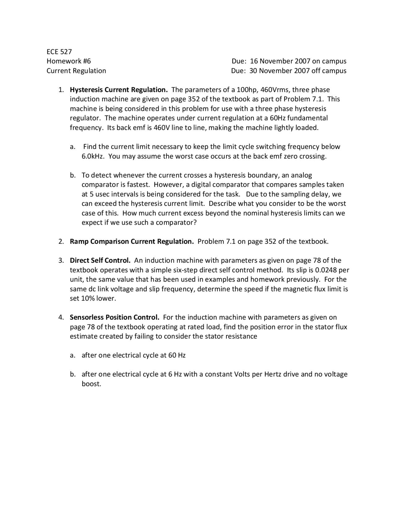 Homework 6 Problems For Current Regulation Ece 527 Docsity