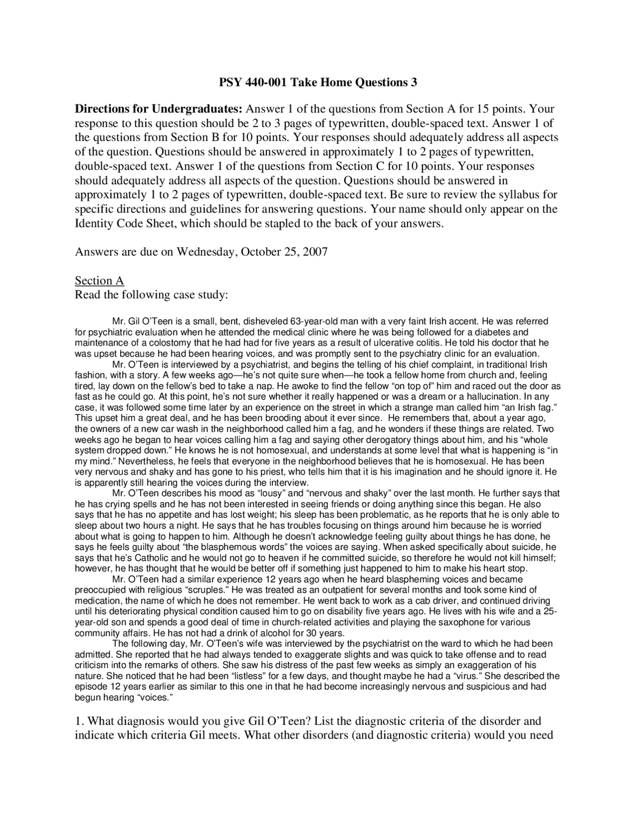 Review Sheet for Question 3 - Abnormal Psychology | PSY 440 | Study ...