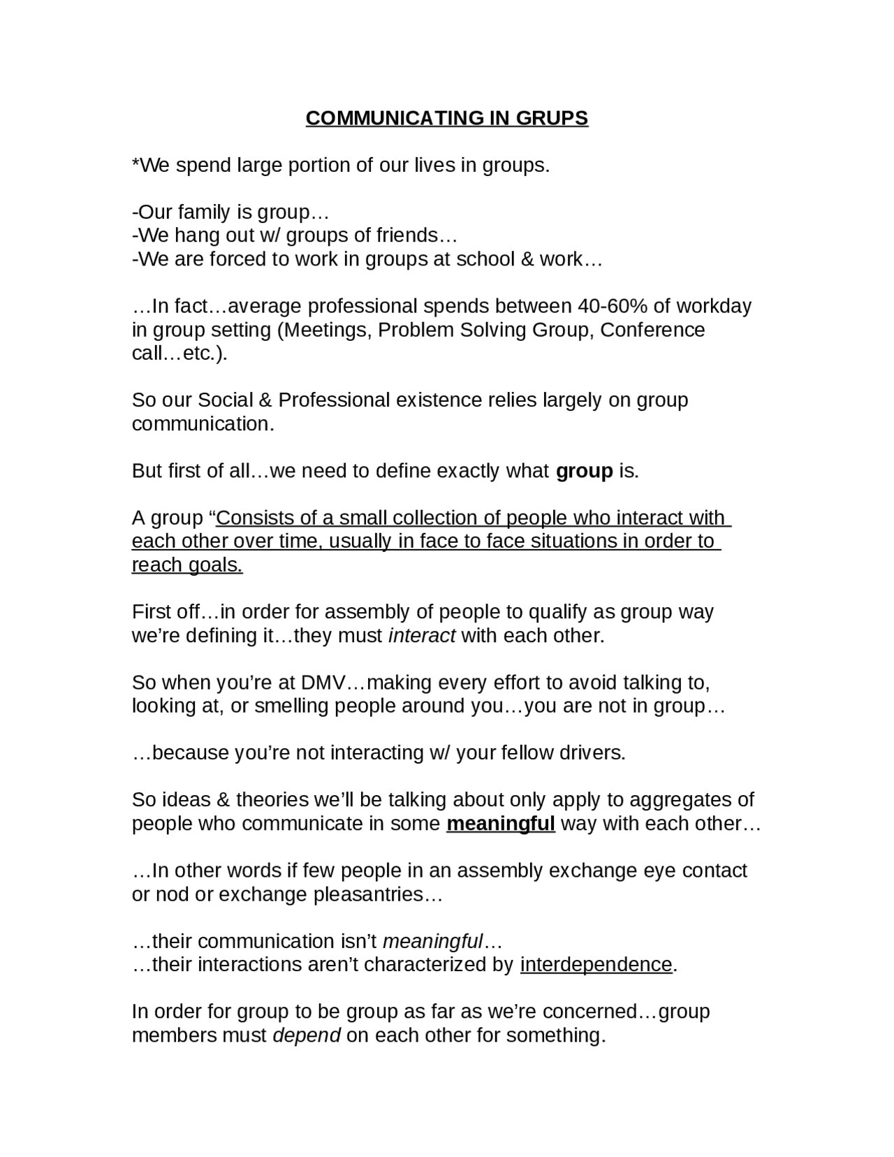 Communicating In Groups Introduction To Human Communication Hcom