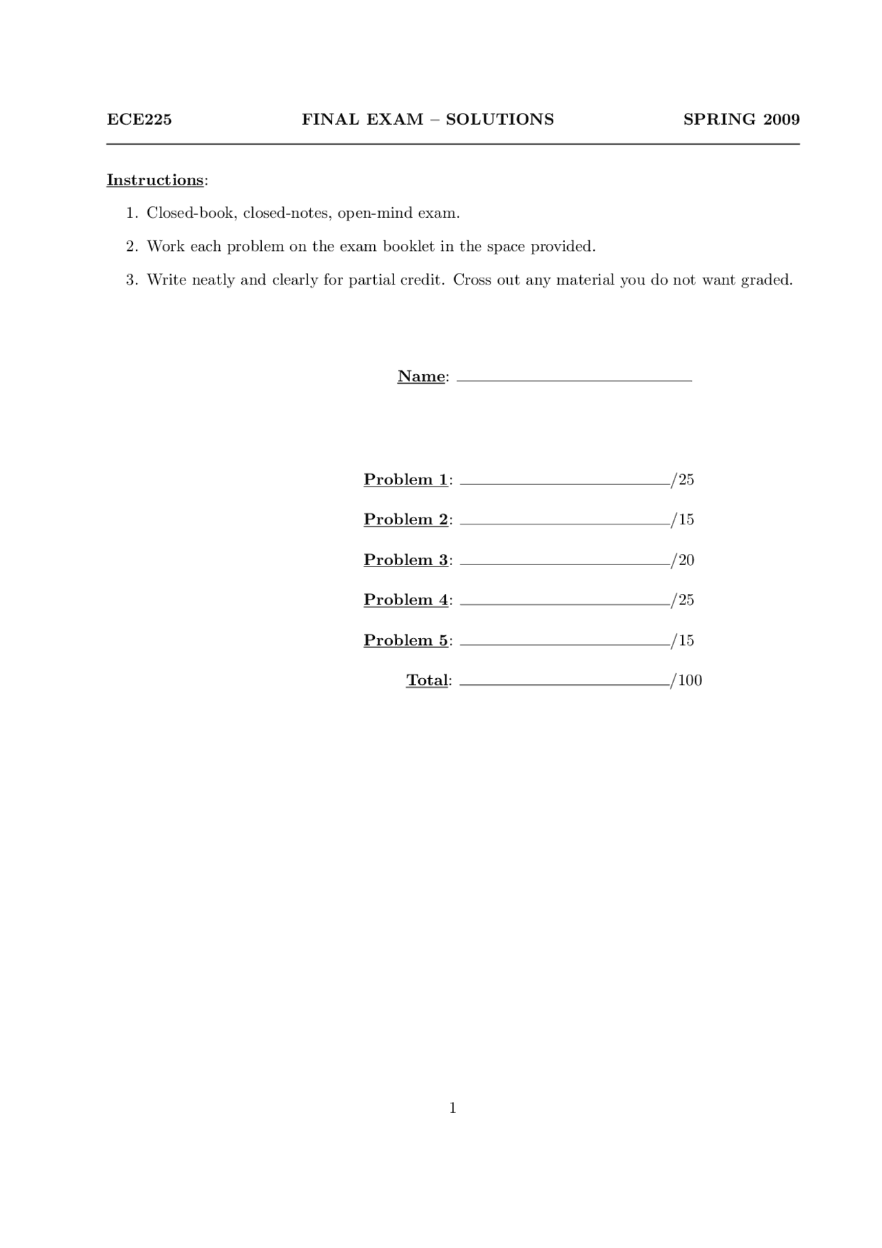 5 Solved Problems In Circuit Analysis And Design Final Exam Ece 225