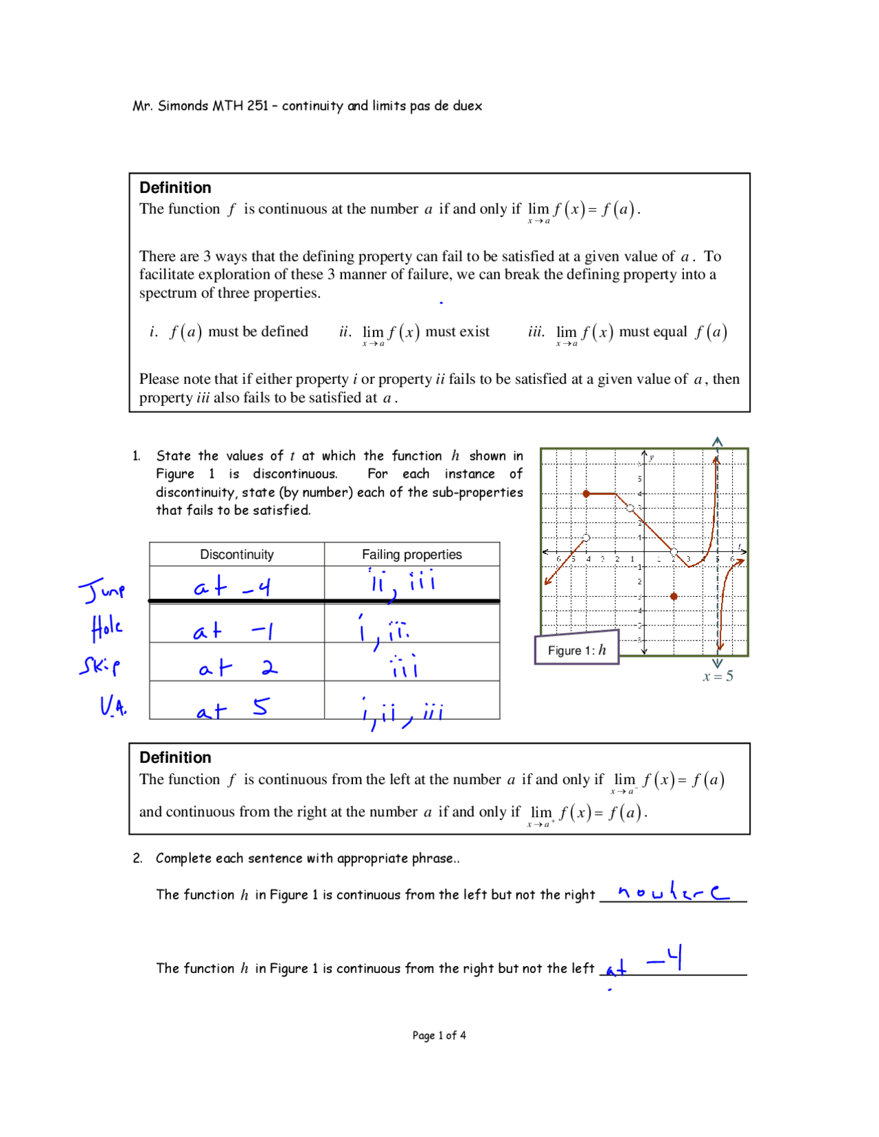 Practice Quiz Questions With Solution Calculus I Mth 251 Docsity