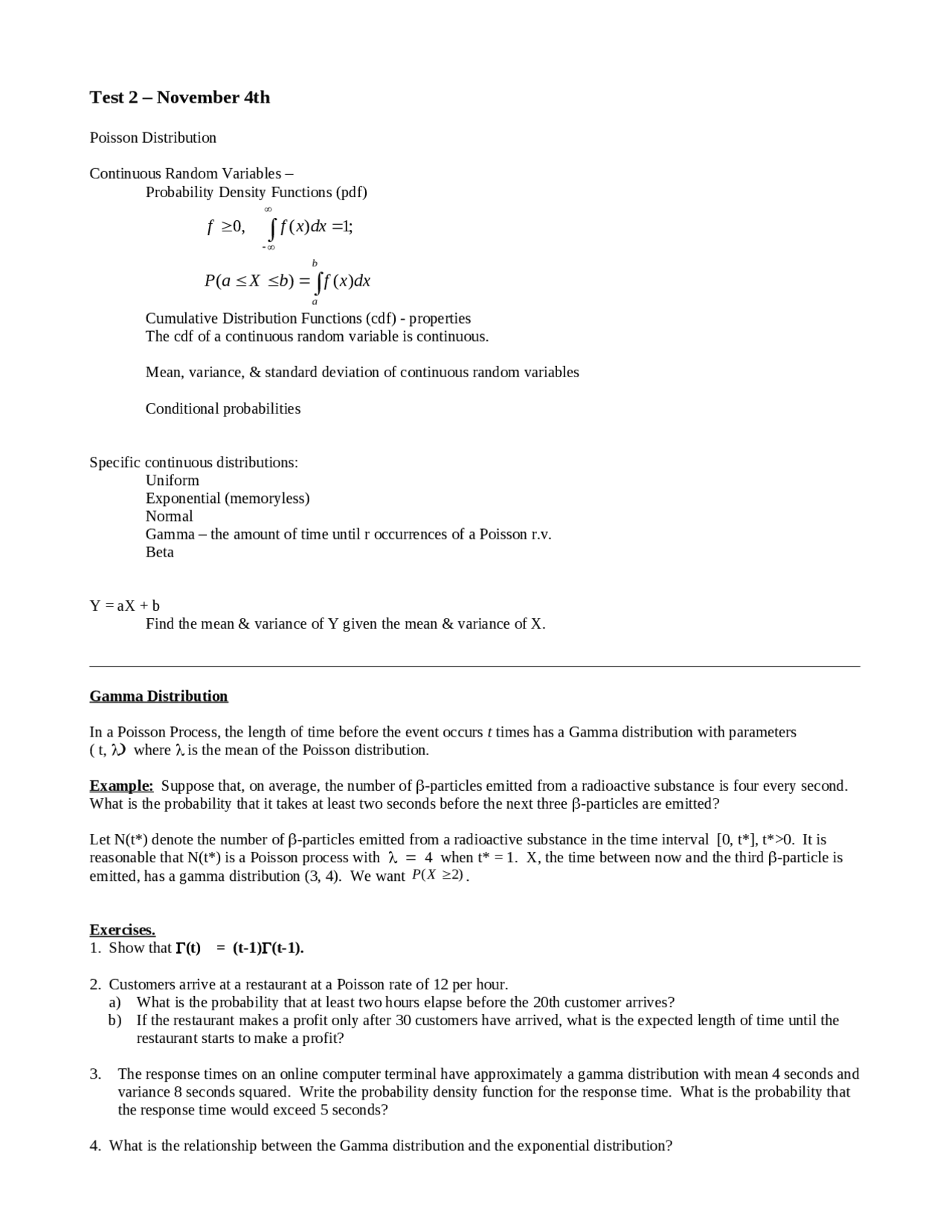 Poisson & Gamma Distributions: PDFs, CDFs, and Relationship | Exams ...