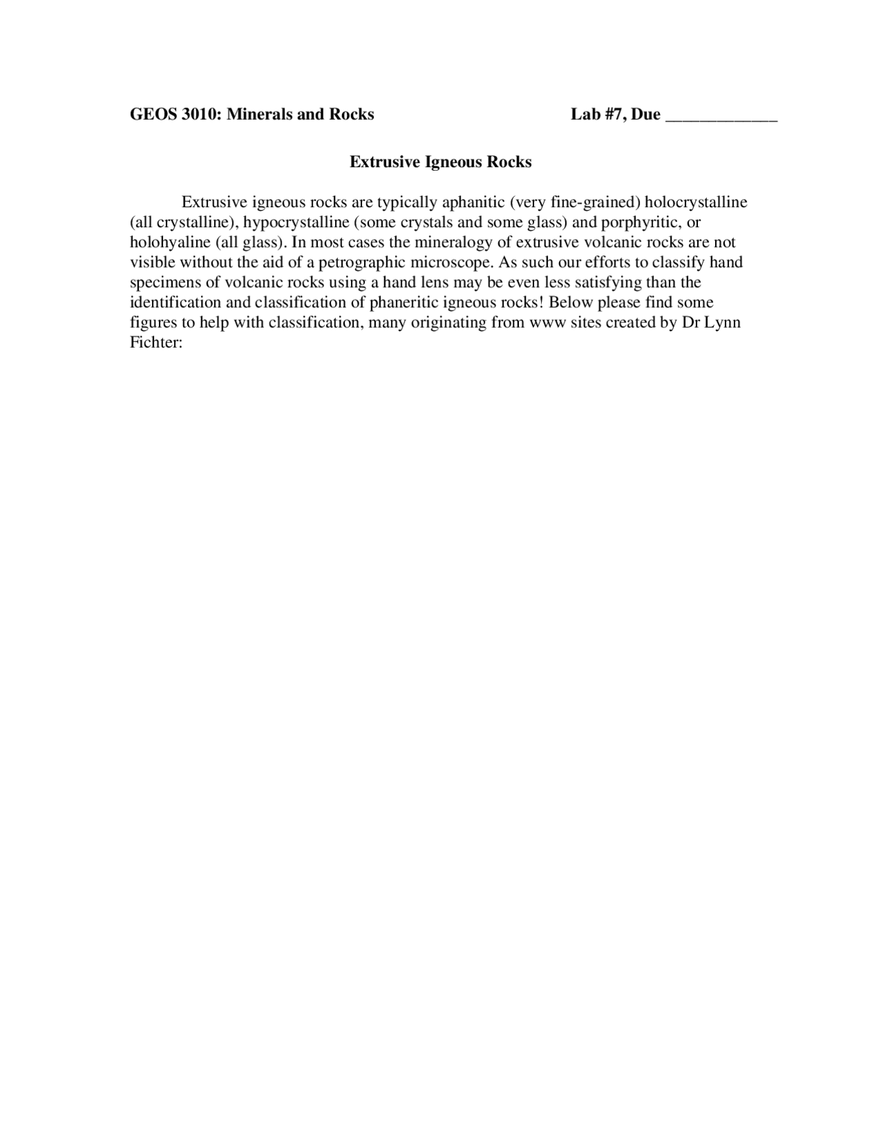 Minerals and Rocks – Extrusive Igneous Rocks | GEOS 3010 - Docsity