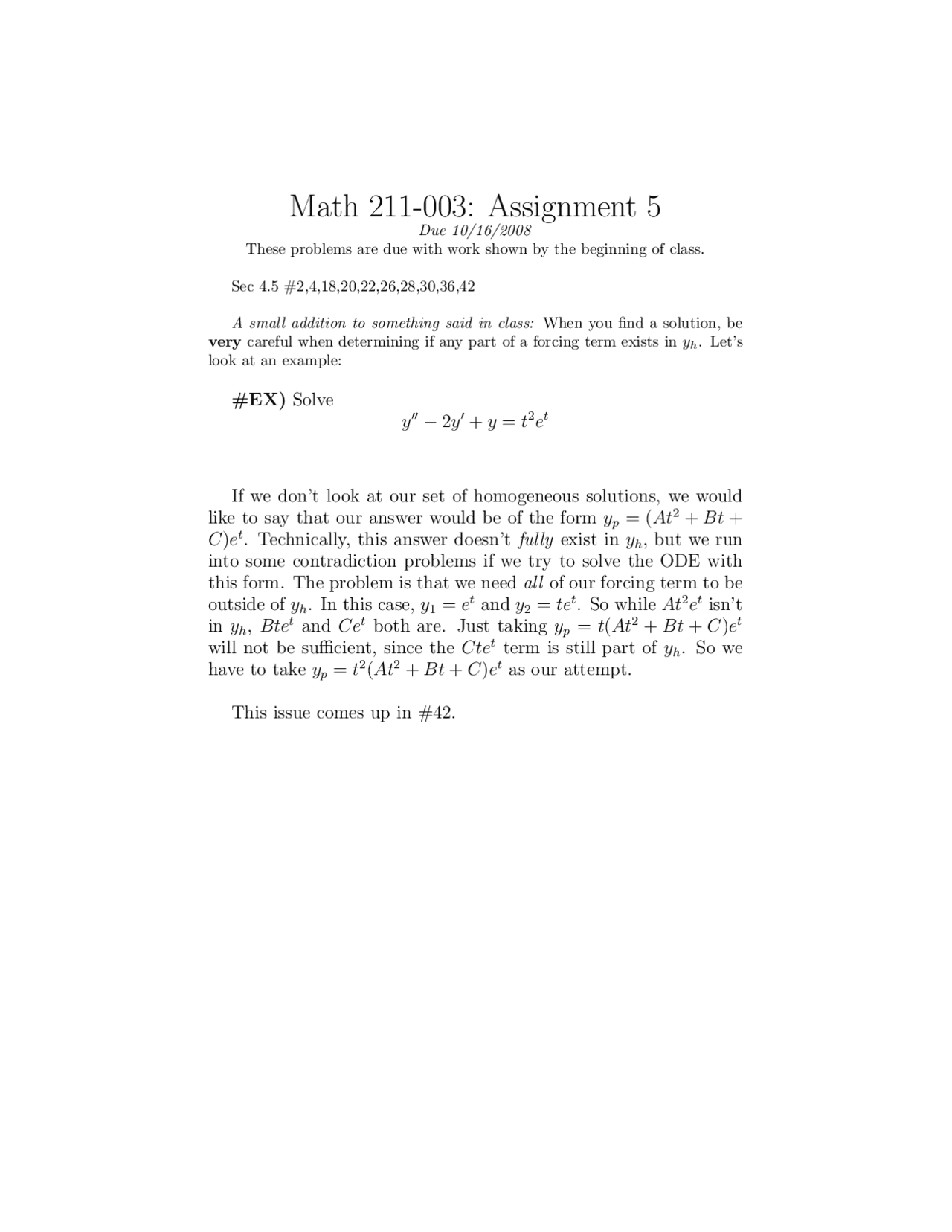 Assignment 5 Ordinary Differential Equations And Linear Algebra
