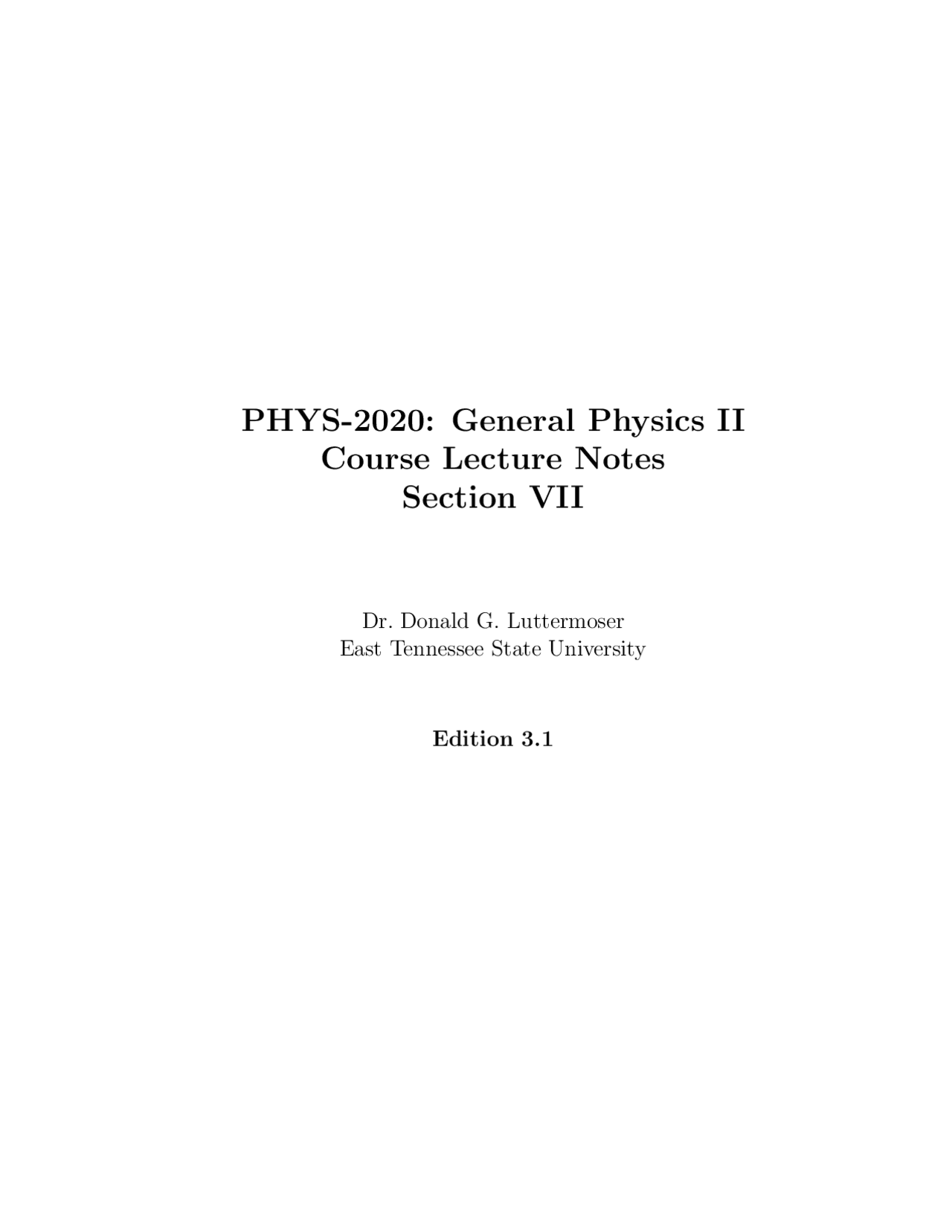 Harmonic Motion & Waves in General Physics II: Lecture Notes by Dr ...