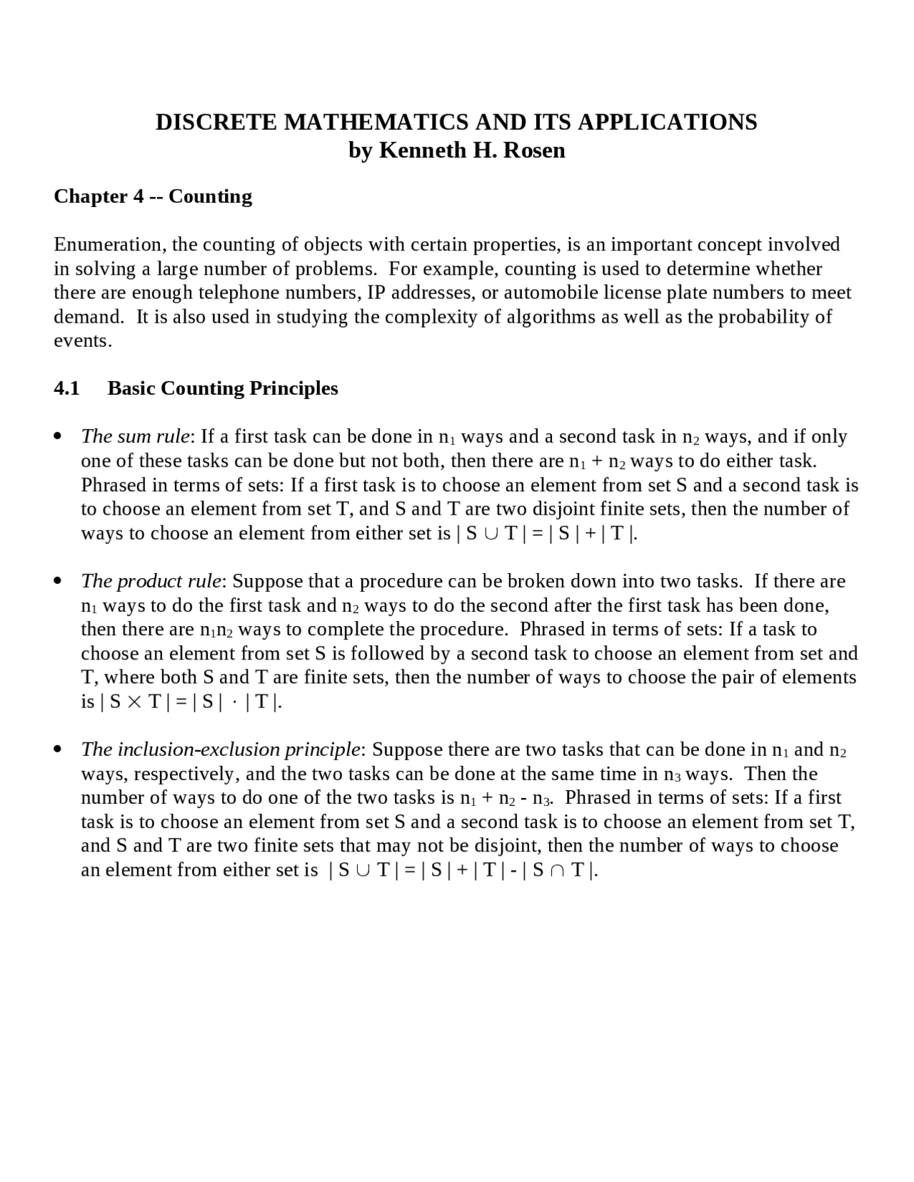 Discrete Mathematics And Its Applications Lecture Notes Cecs 228