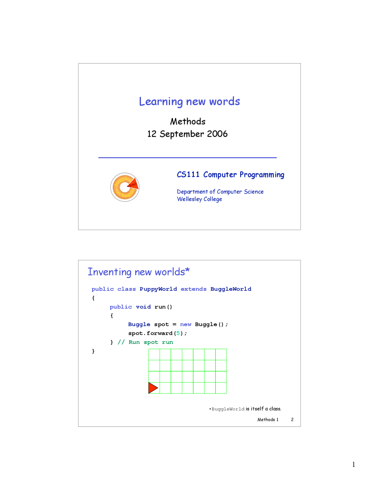 Lecture Slides On The Java Execution Model Cs 111 Docsity