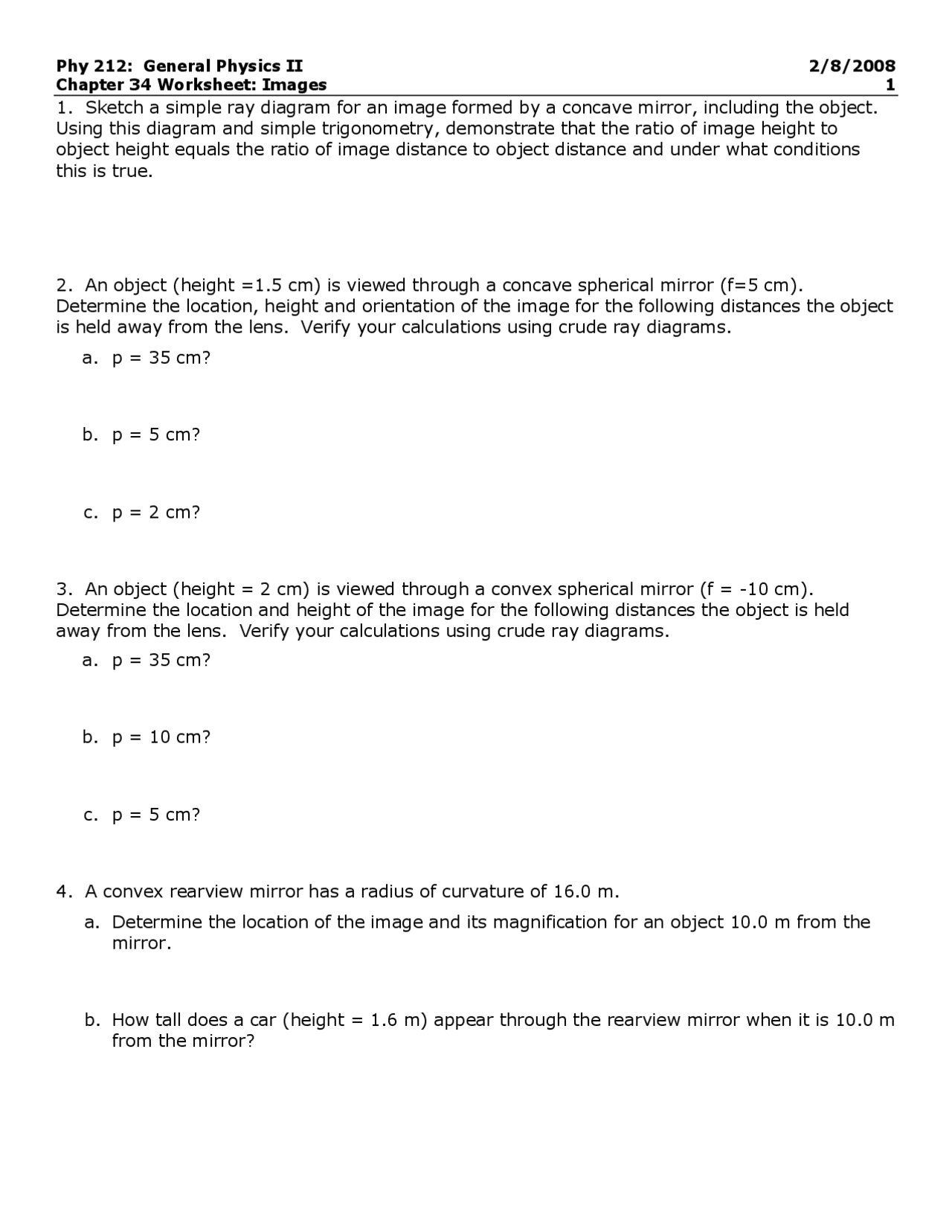 10 Questions Of General Physics Worksheet Image Phy 212 Docsity