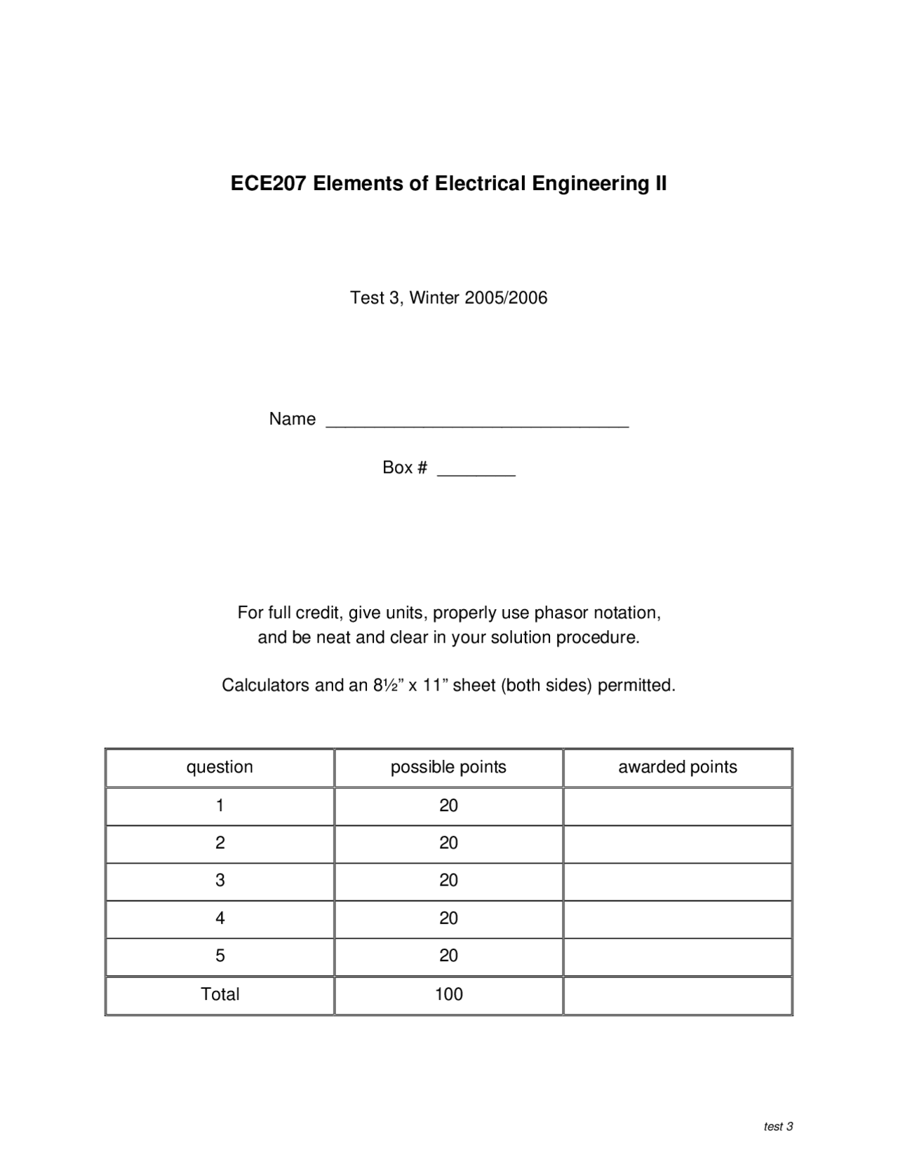 Solutions For Exam 3 Elements Of Electrical Engineering Ii Ece 207