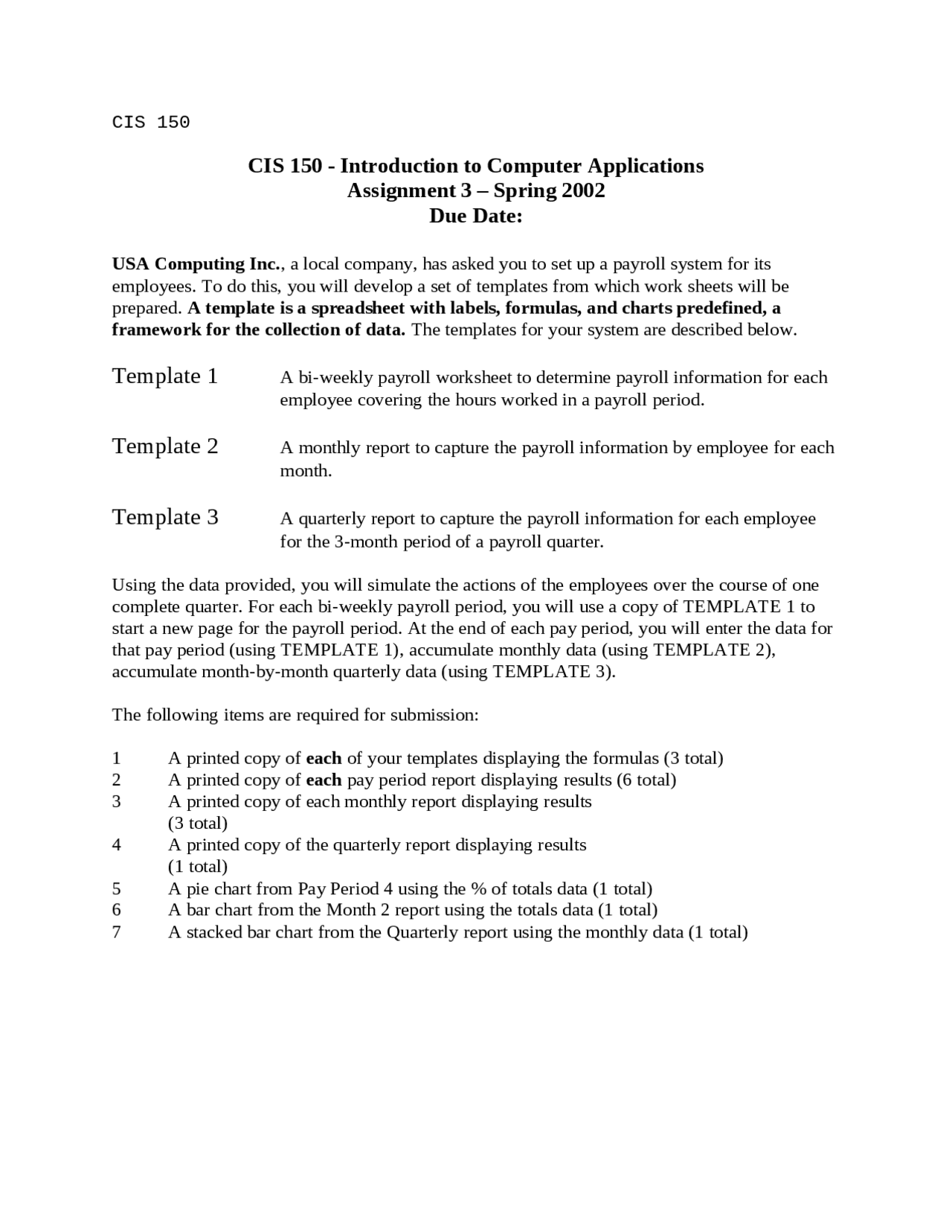 Questions For Assignment 3 Introduction To Computer Applications