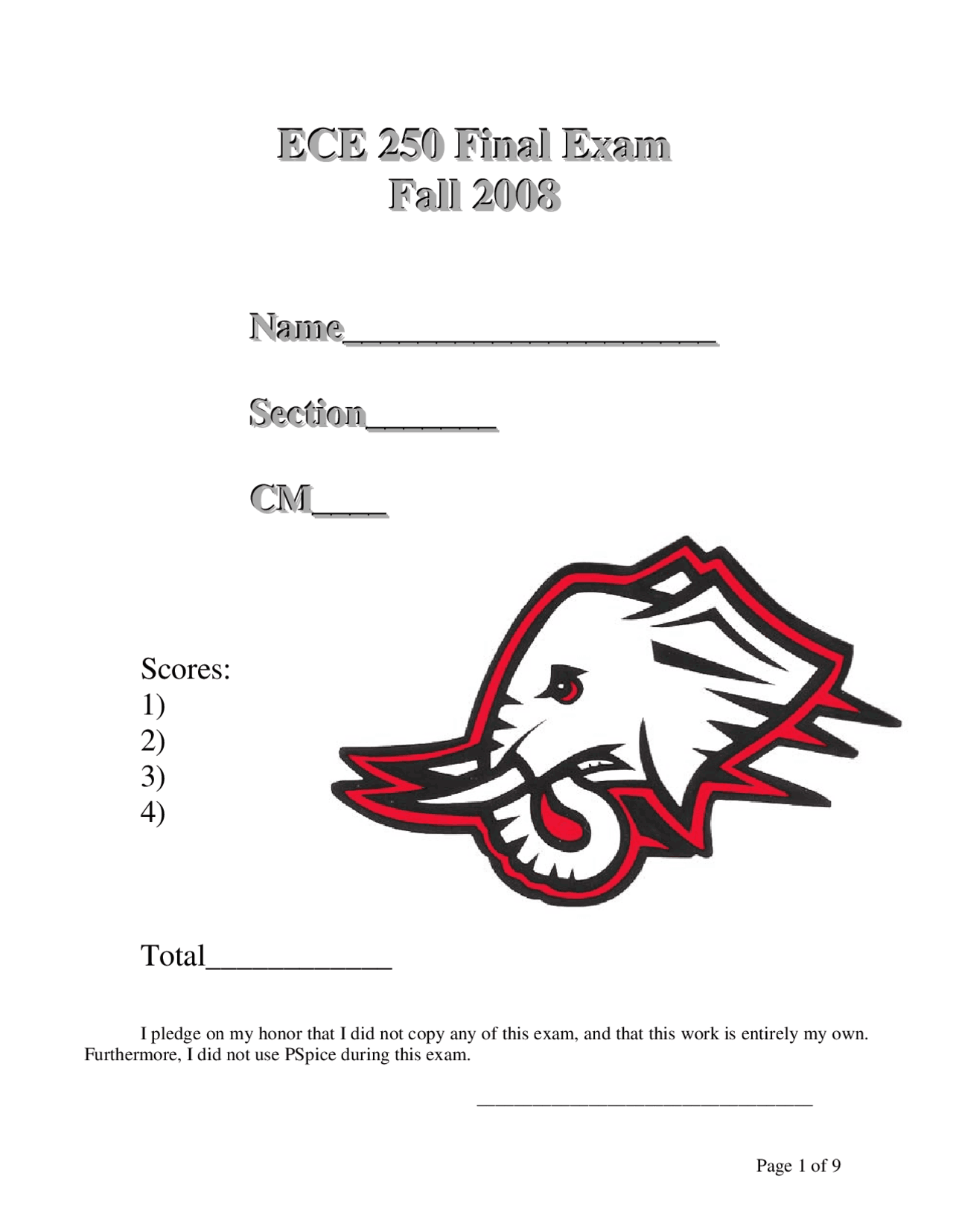 Electronic Device Modeling 4 Problems On Final Exam Ece 250 Docsity