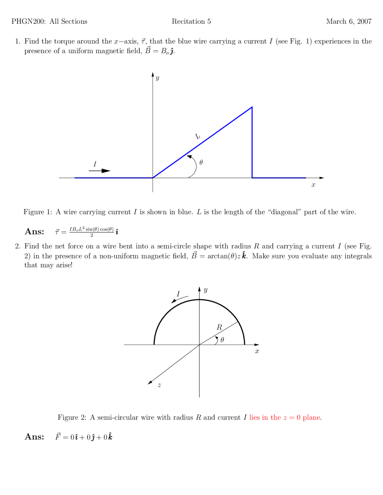 Graphs With Answer Of Physical Electromagnetics Quiz Phgn 200 Docsity