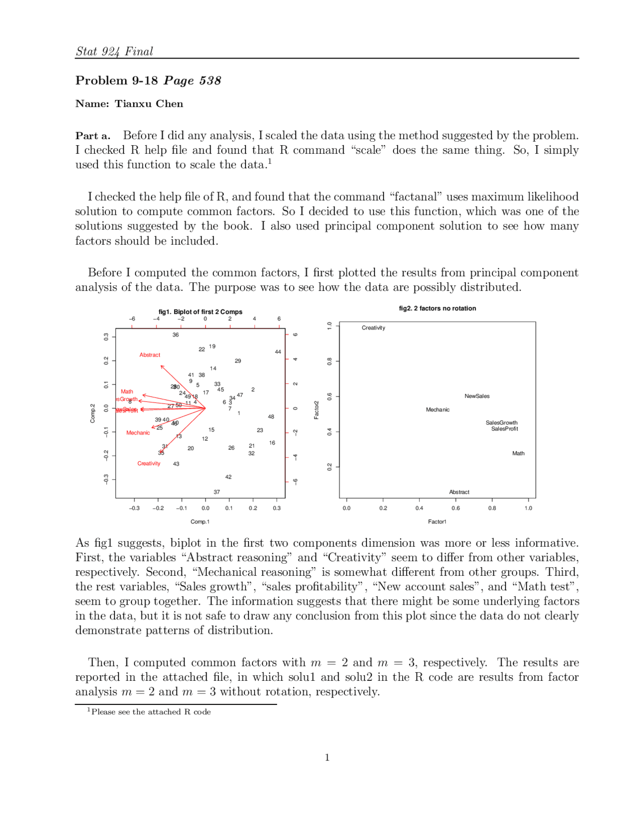 Solved Problems Of Multivariate Analysis Final Exam Stat 924