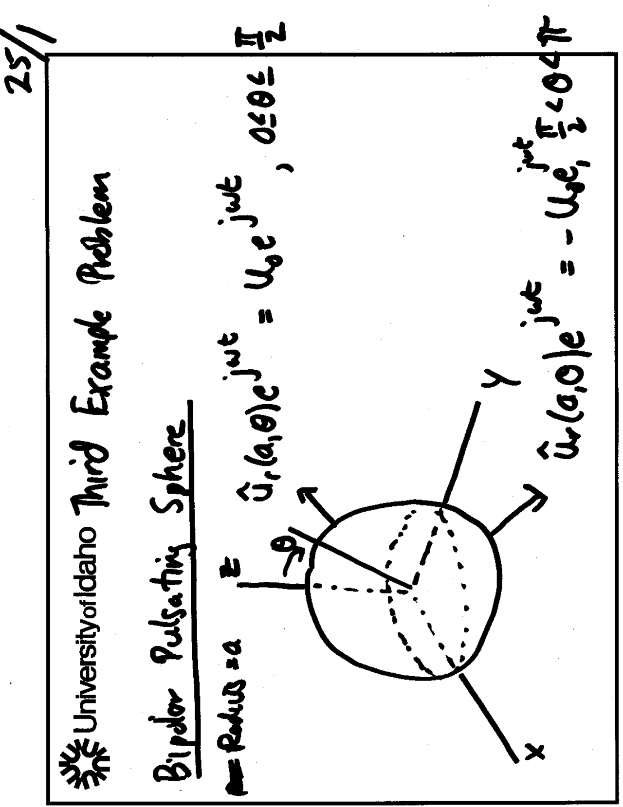 Handwritten Notes on Bipolar Pulsating Sphere | ME 413 - Docsity