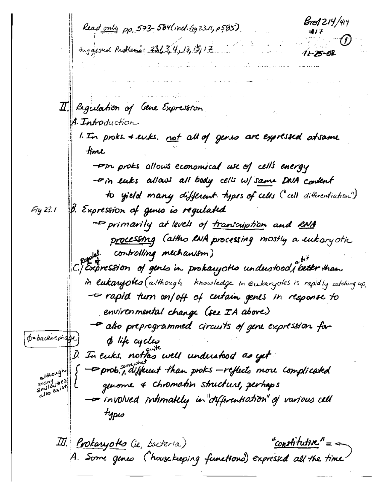 Regulation Of Gene Expression Lecture Notes Biol 214 Docsity