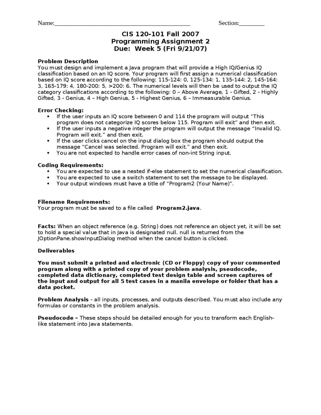 Programming Assignment 2 On Problem Solving Programming Concepts I 0487