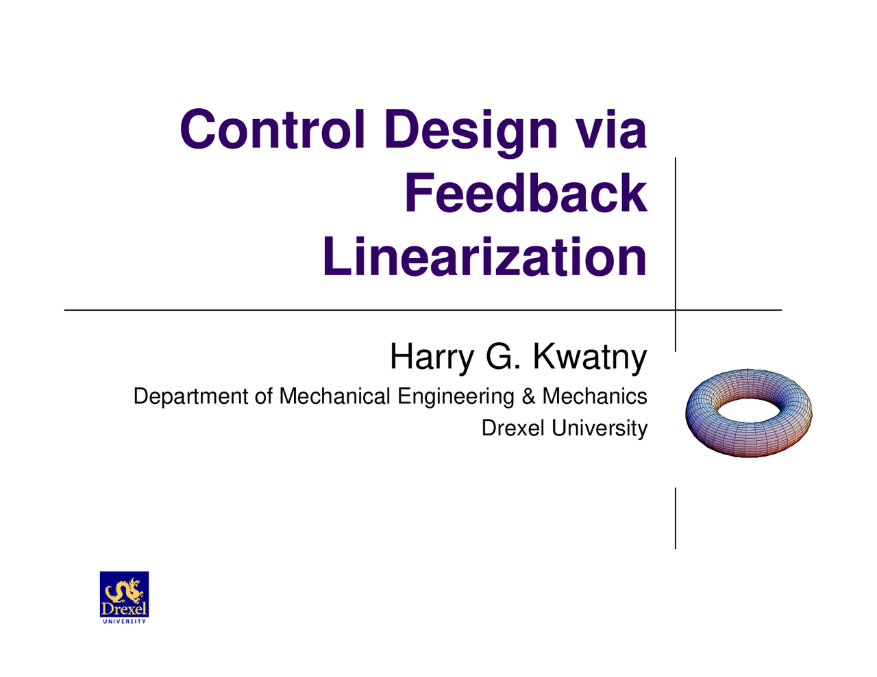 Control Design Via Feedback Linearization Mem 636 Docsity