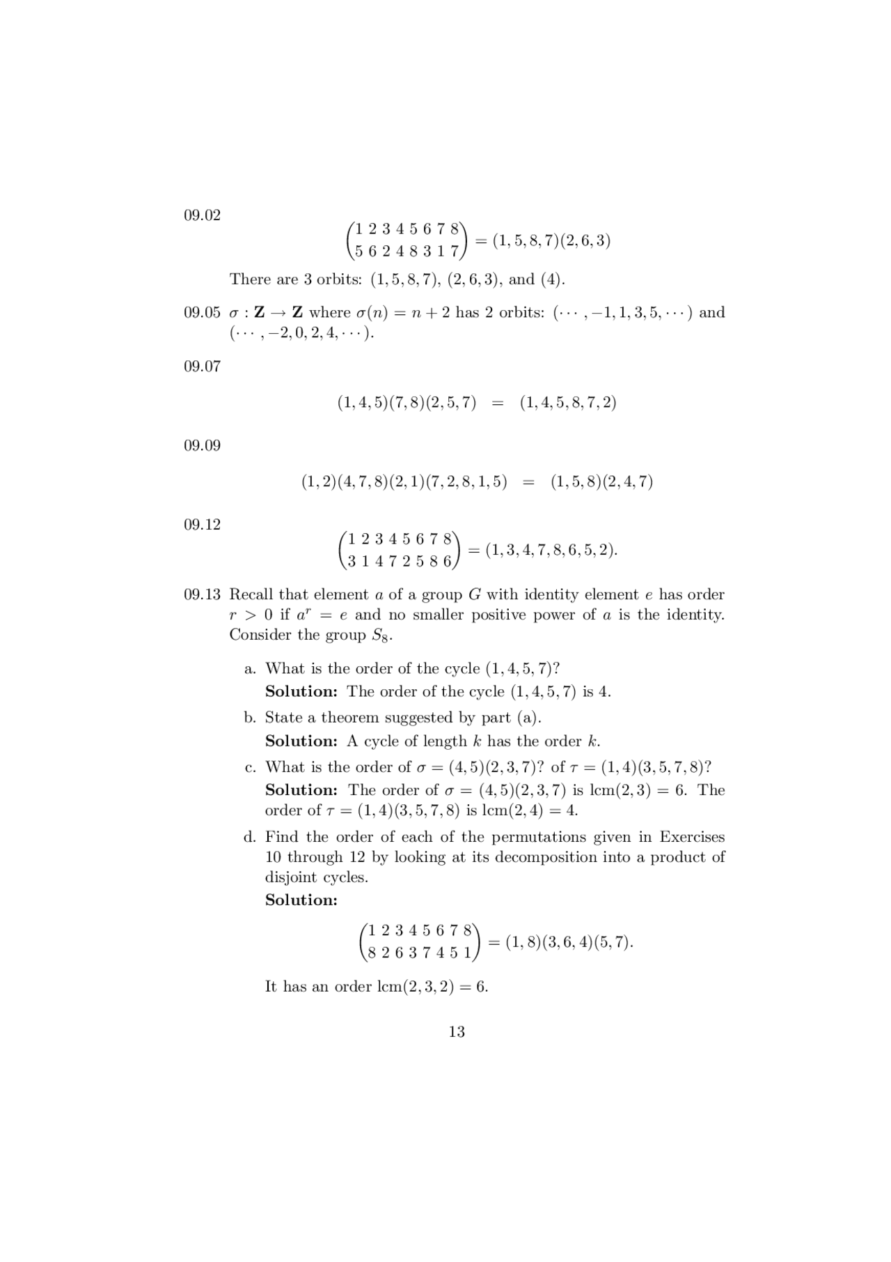 Solved Assignment For Introduction To Abstract Algebra I Math 5310