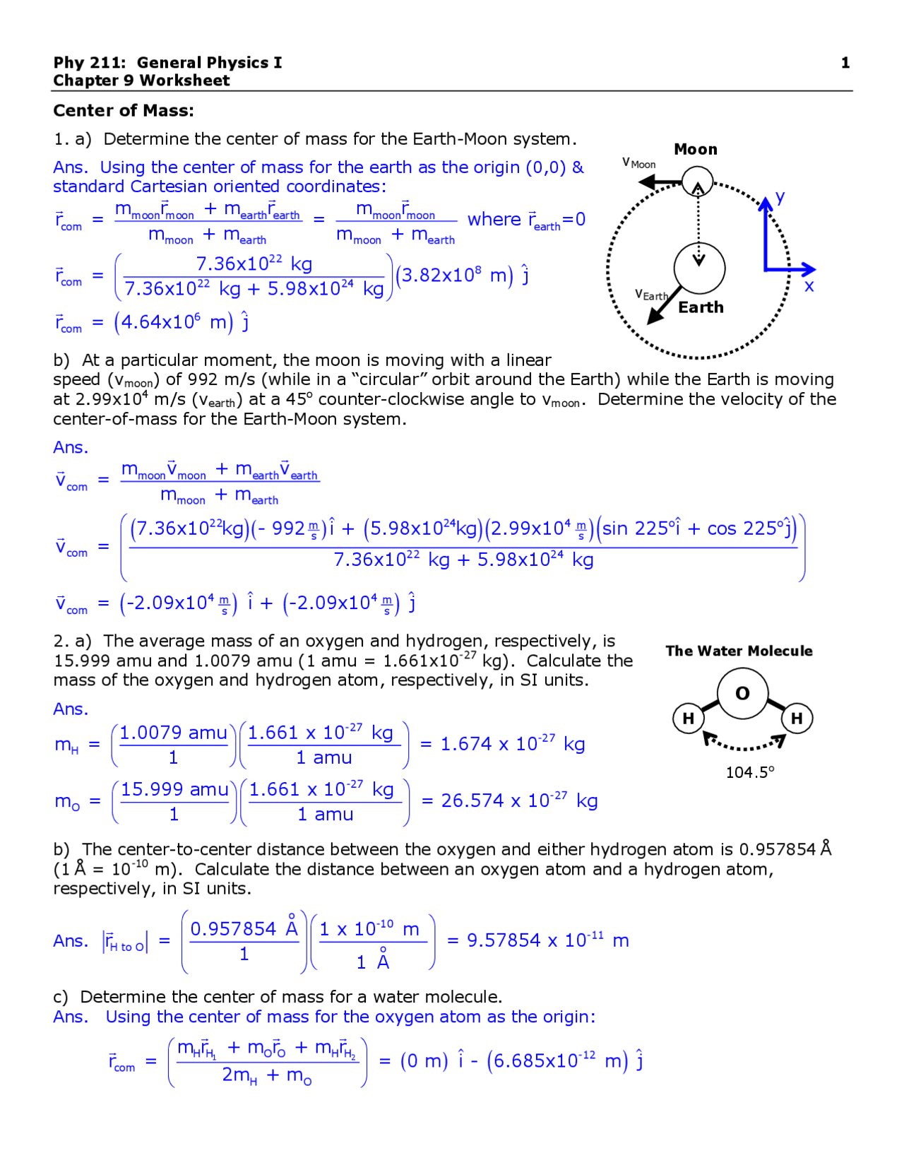 Worksheet For Final General Physics Phy 211 Docsity
