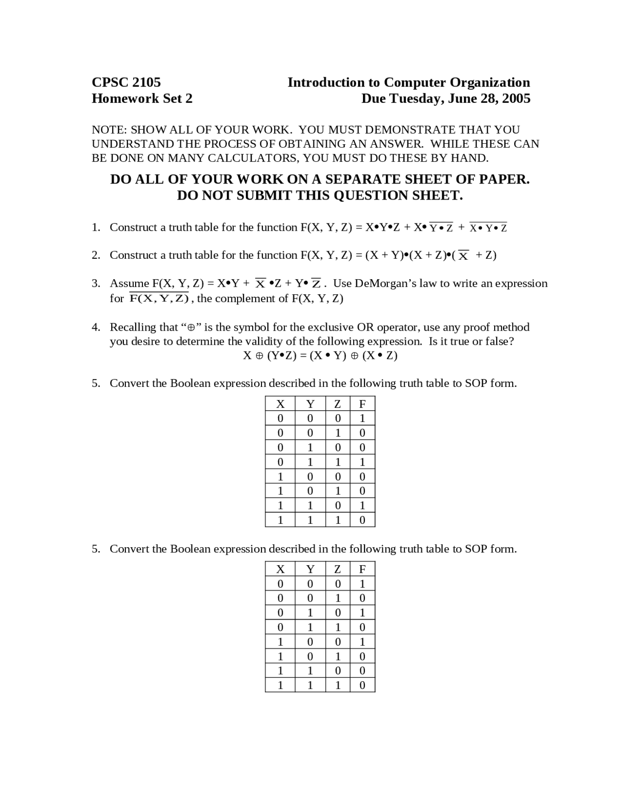 Assignment 2 Questions Computer Organization Cpsc 2105 Docsity