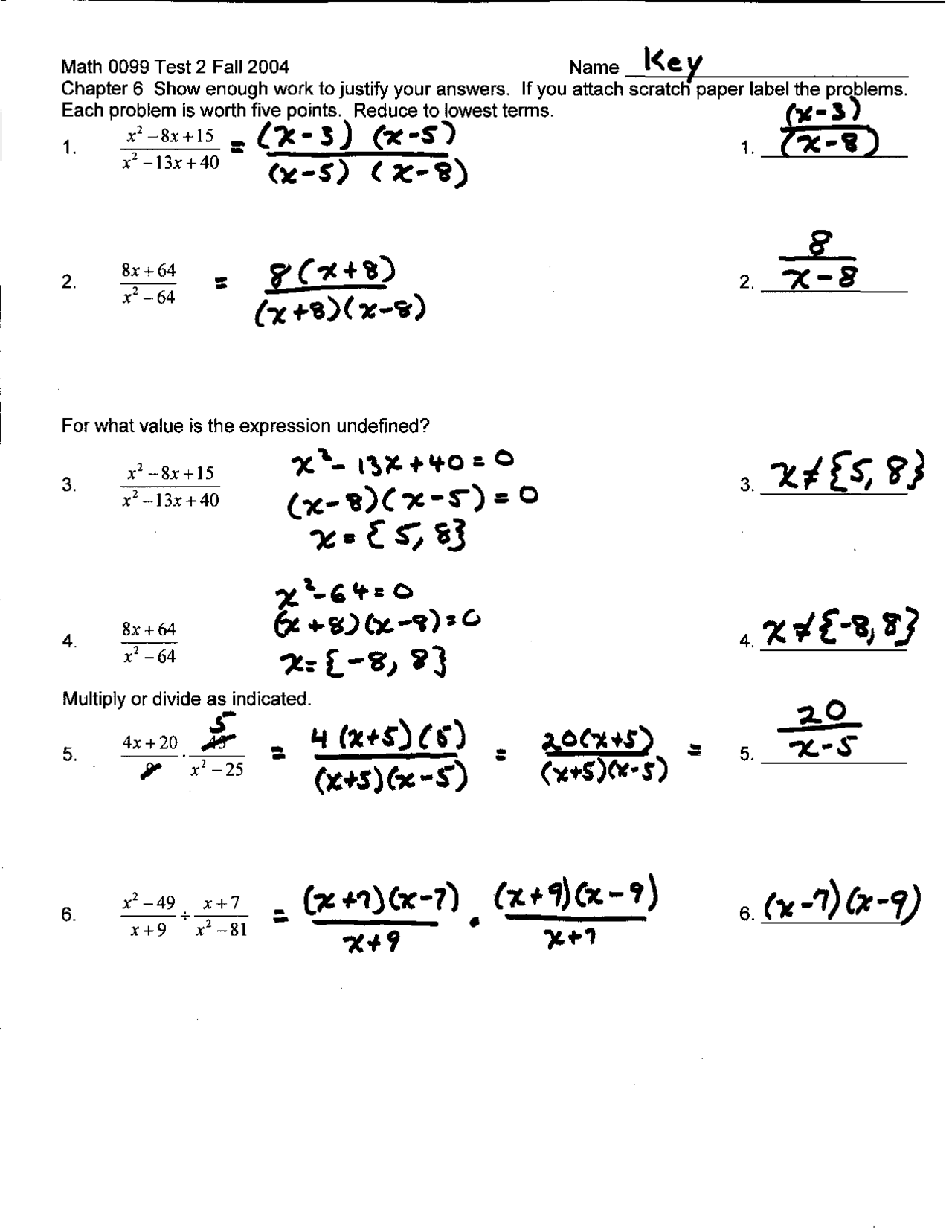 Intermediate Algebra Formula Sheet