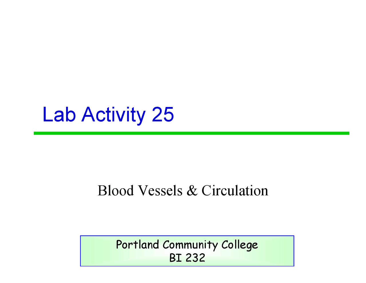 Introduction to Blood Vessels and Circulation - Experiment | BI 232 ...