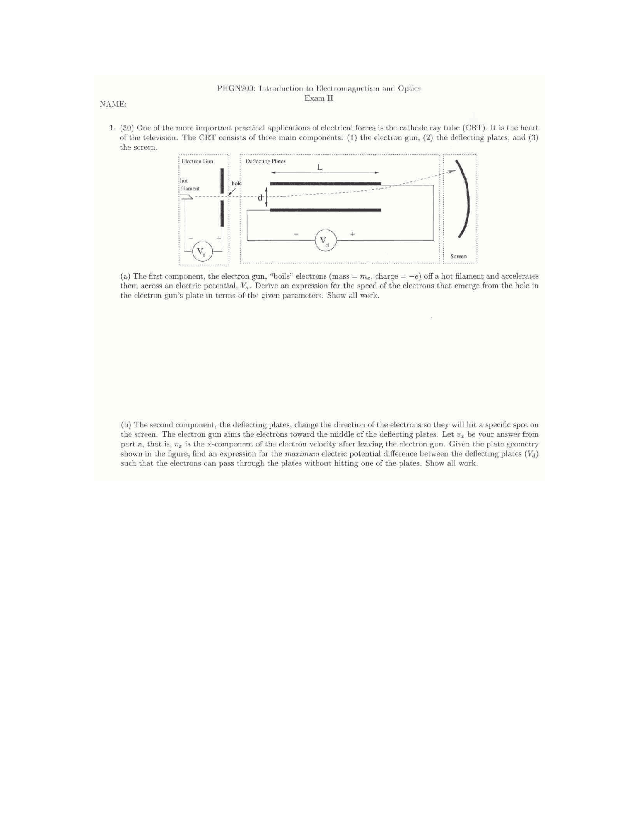 Exam 2 8 Questions On Introduction To Electromagnetism And Optics