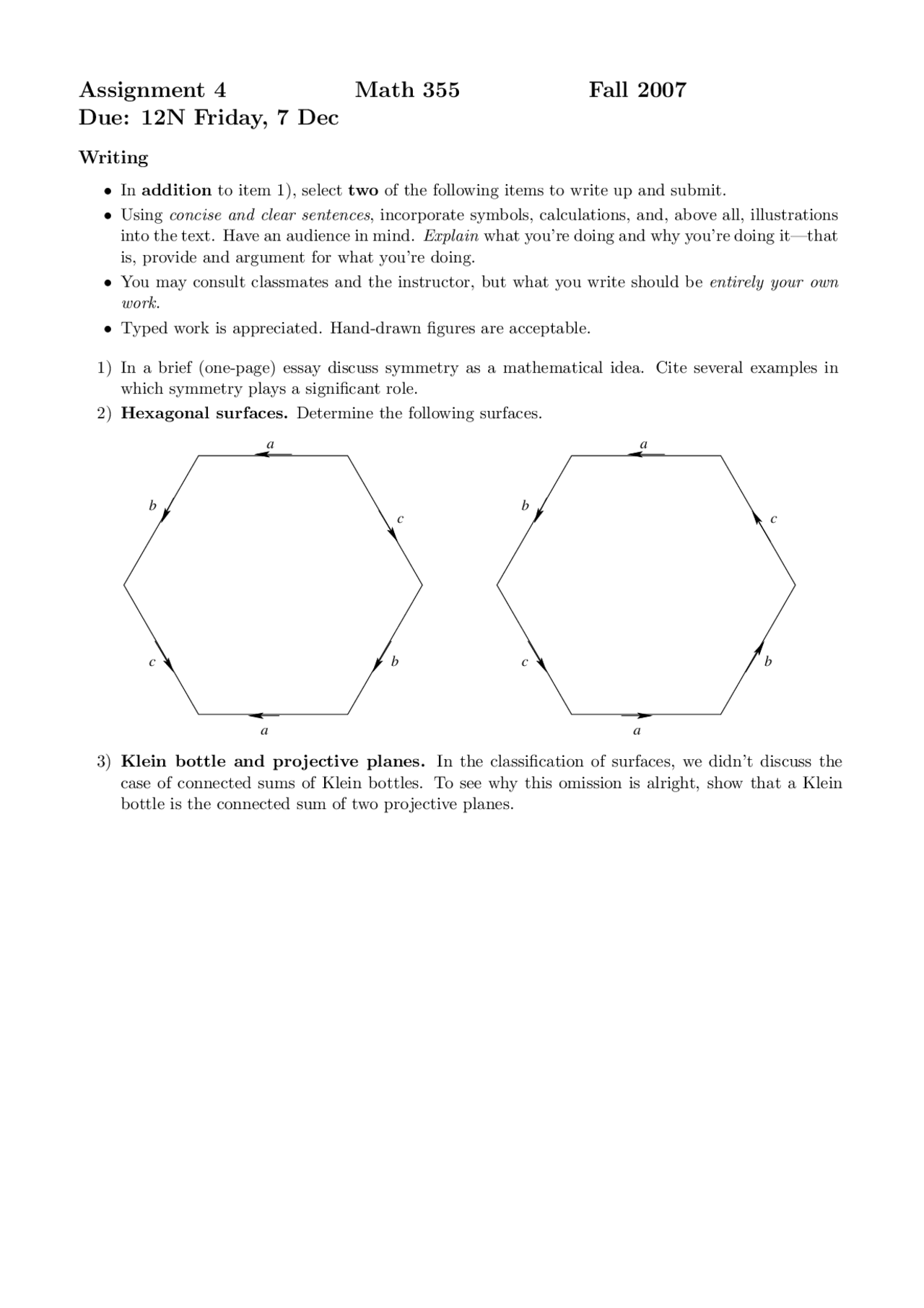 Assignment 4 Questions Unsolved College Geometry Math 355 Docsity