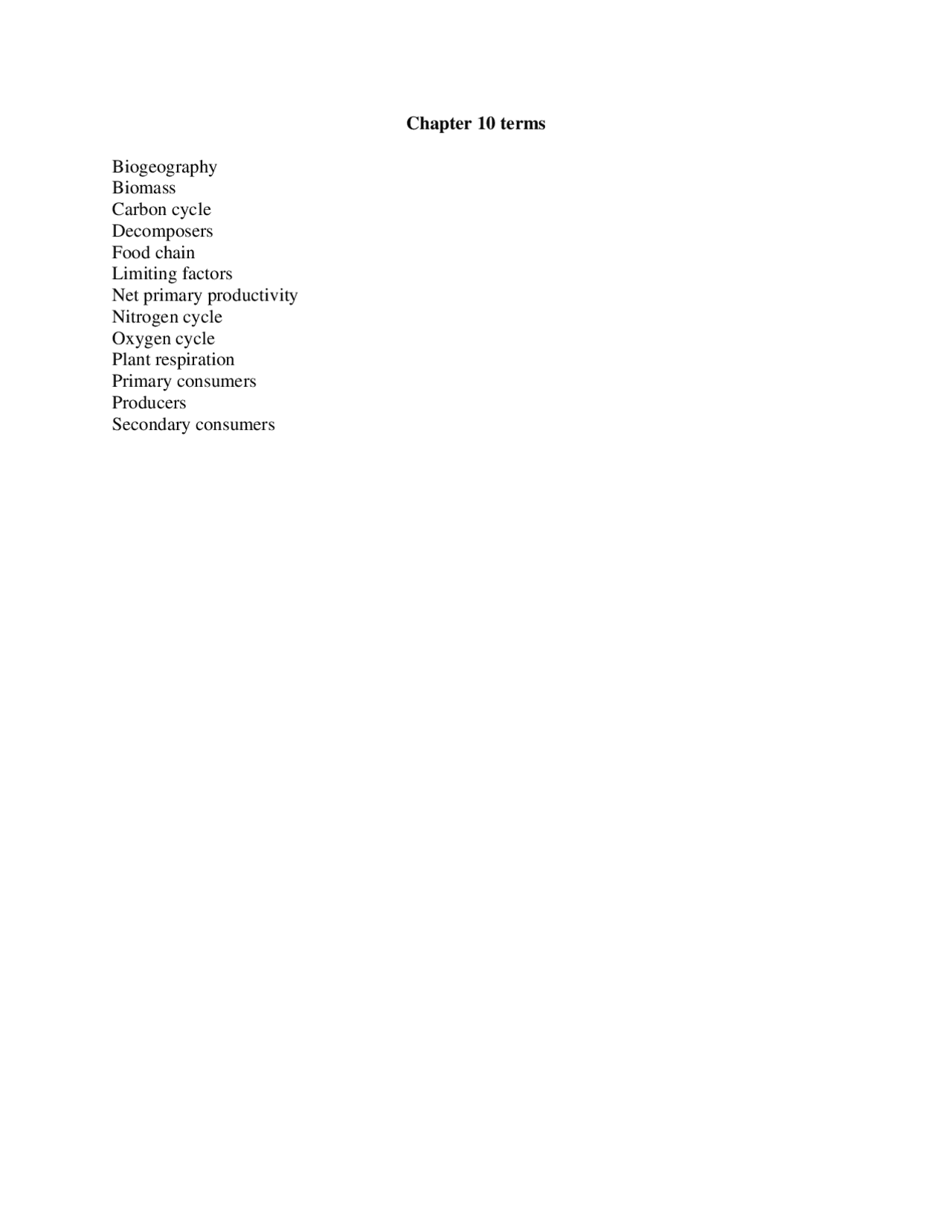 Biogeography, Biomass, Carbon Cycle - Atmospheric Processes - Terms ...