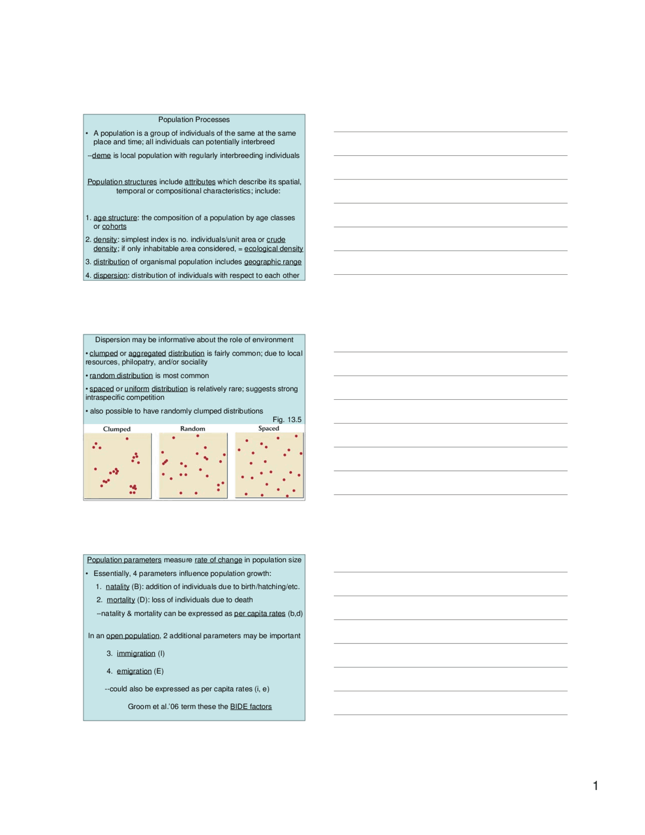 Slides For Population Processes Bios 406 Docsity