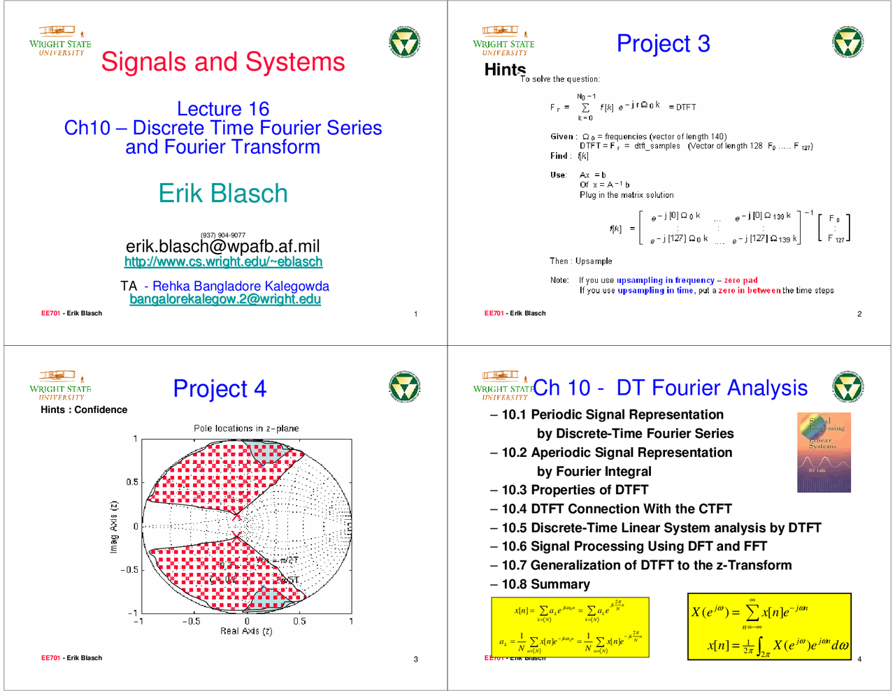 Discrete Time Fourier Series And Transform Project 3 Ee 701 Docsity