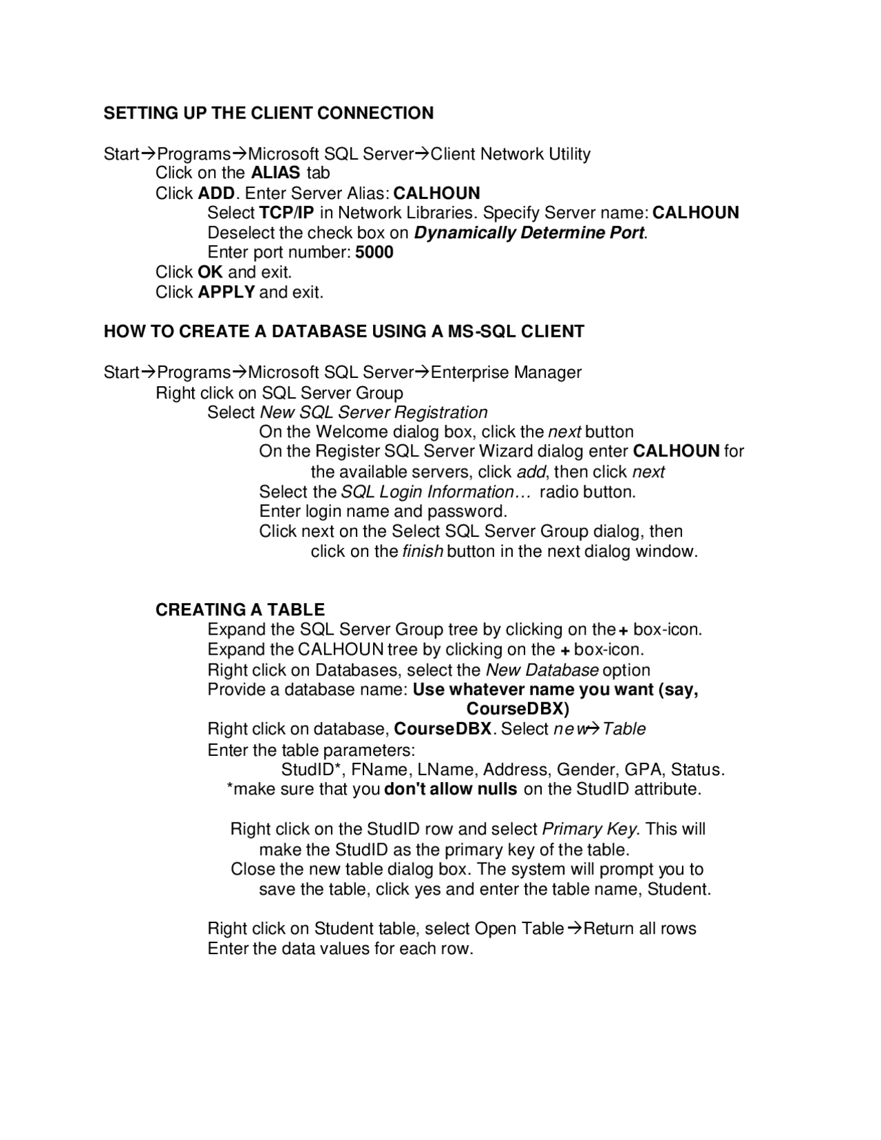 Notes on Setting Up Client Information - Database Systems | CS 488 ...