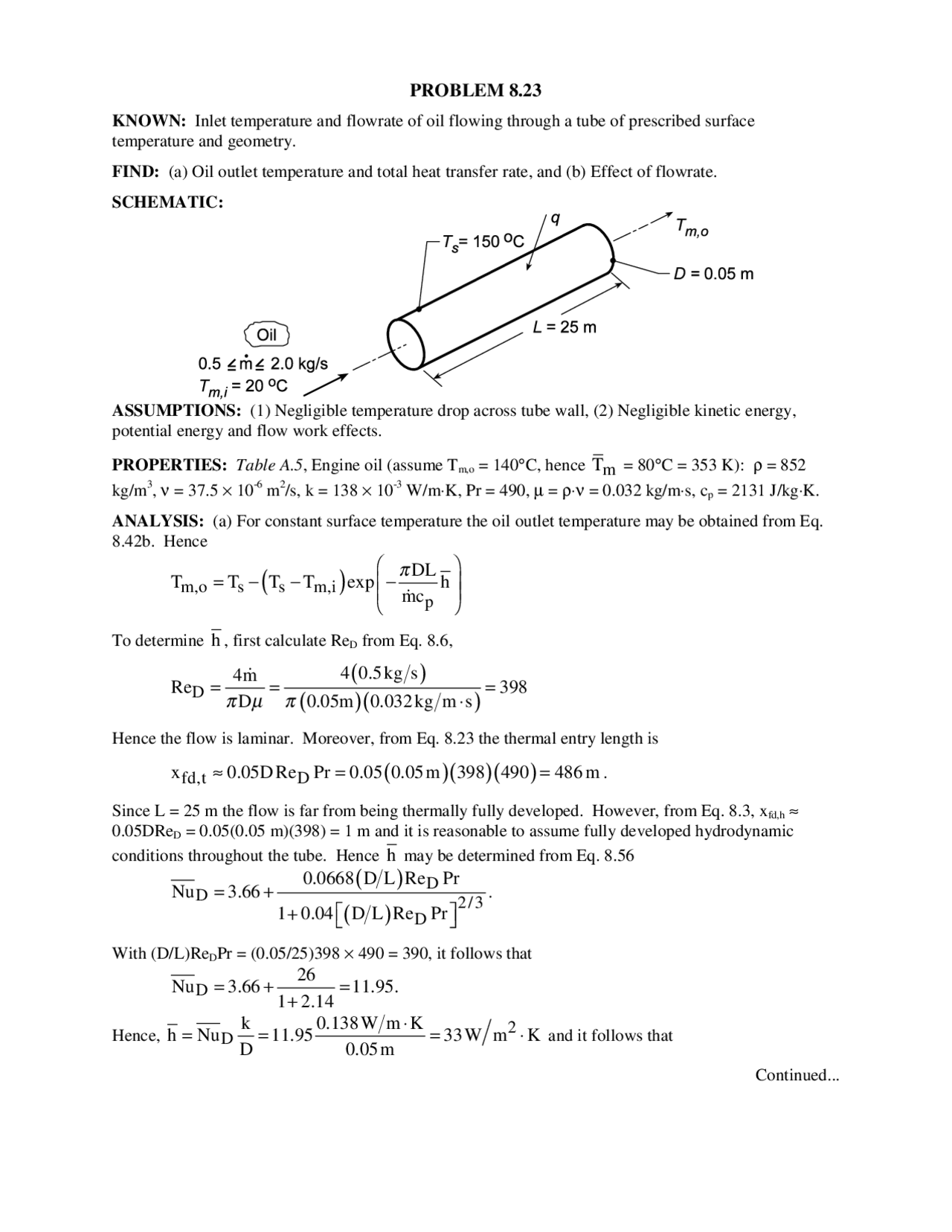 Problems With Solution Heat And Mass Transfer Me 324 Docsity