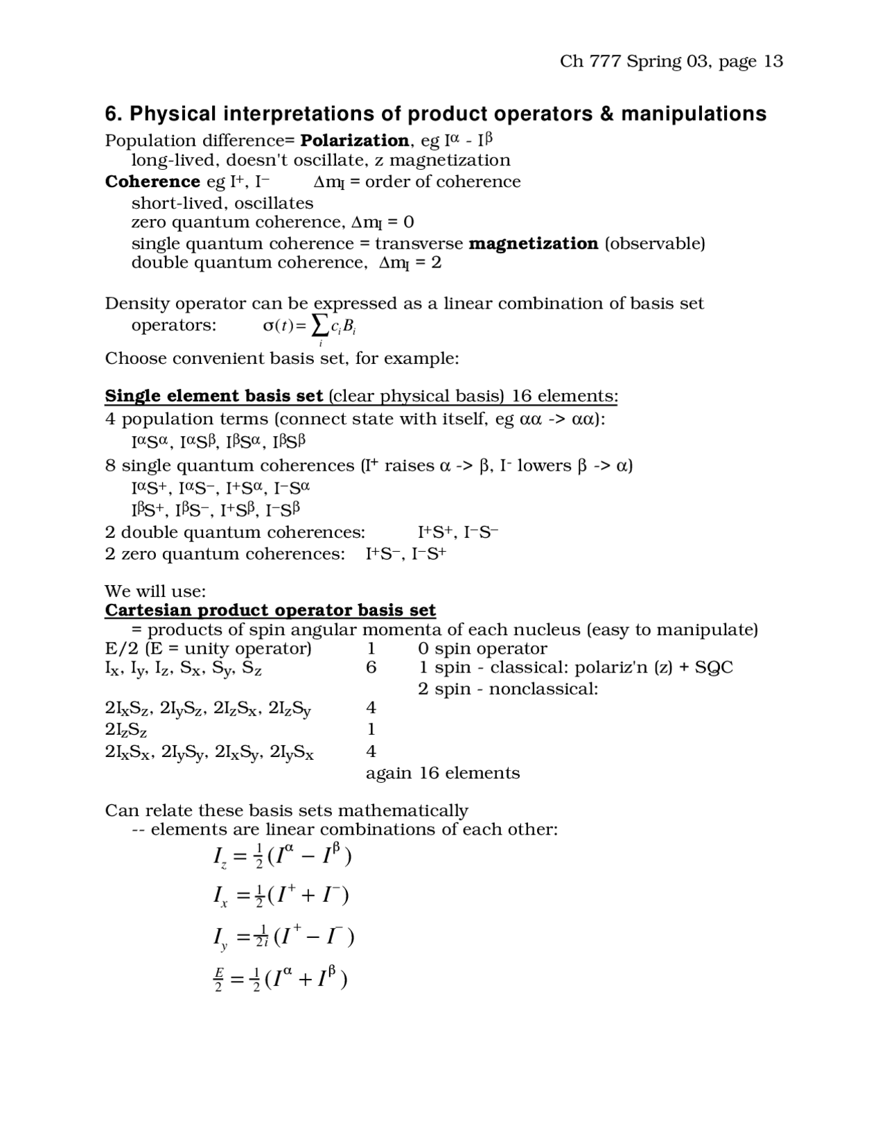 Physical Interpretations of Product Operators and Manipulations | CHEM ...