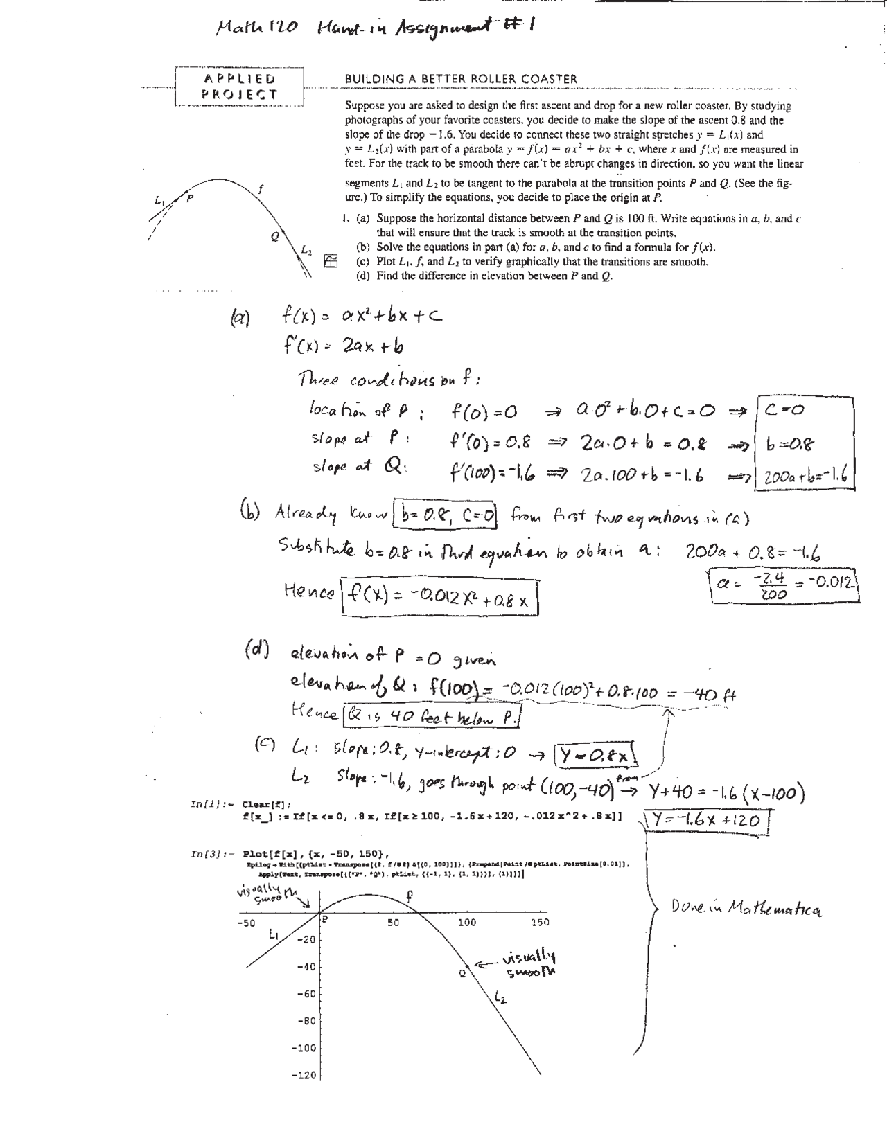 Problems With Solutions On Calculus I Assignment 1 Math 120 Docsity