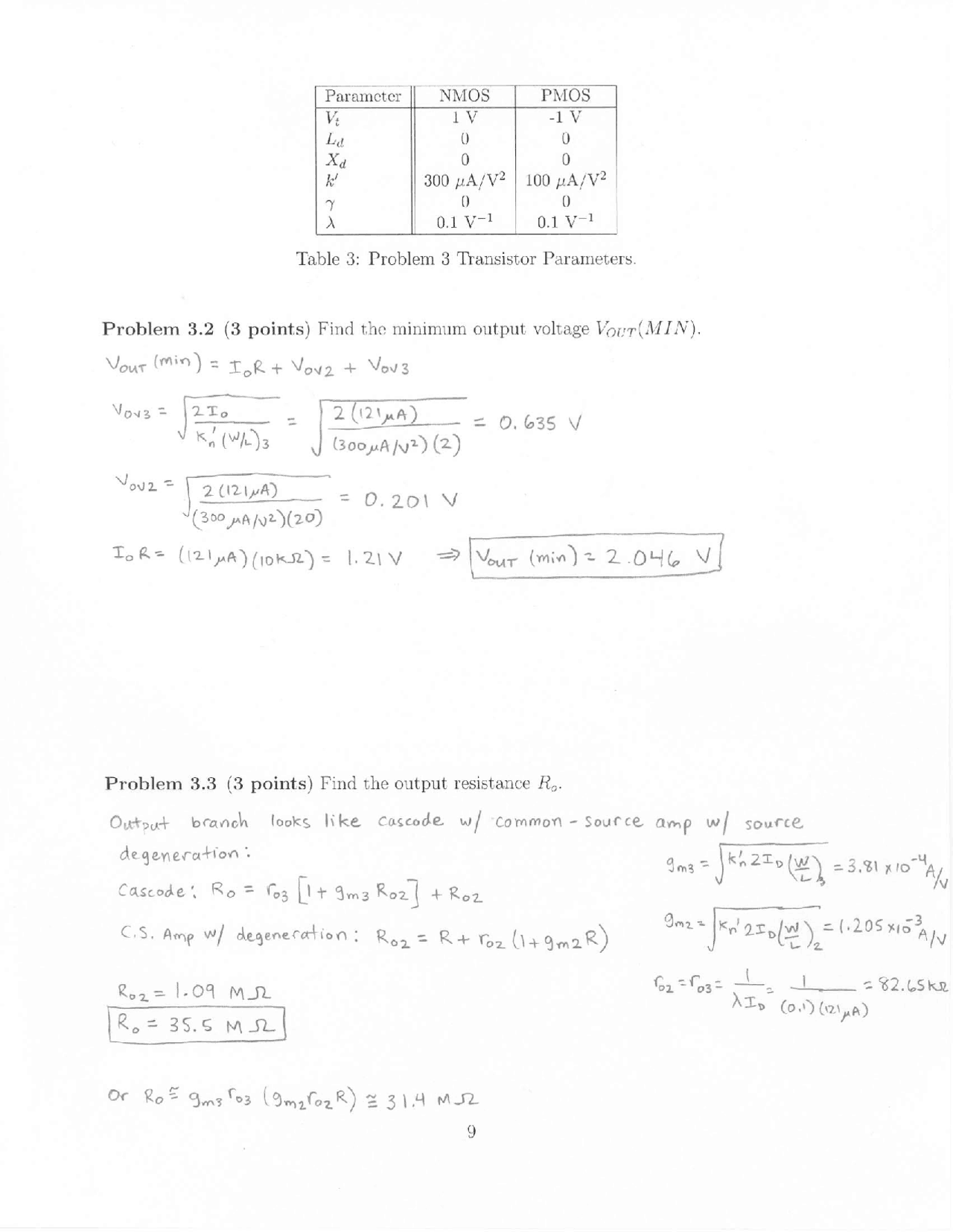 Solved Problems On Output Voltage And Output Resistance Exam Eec 210 Docsity