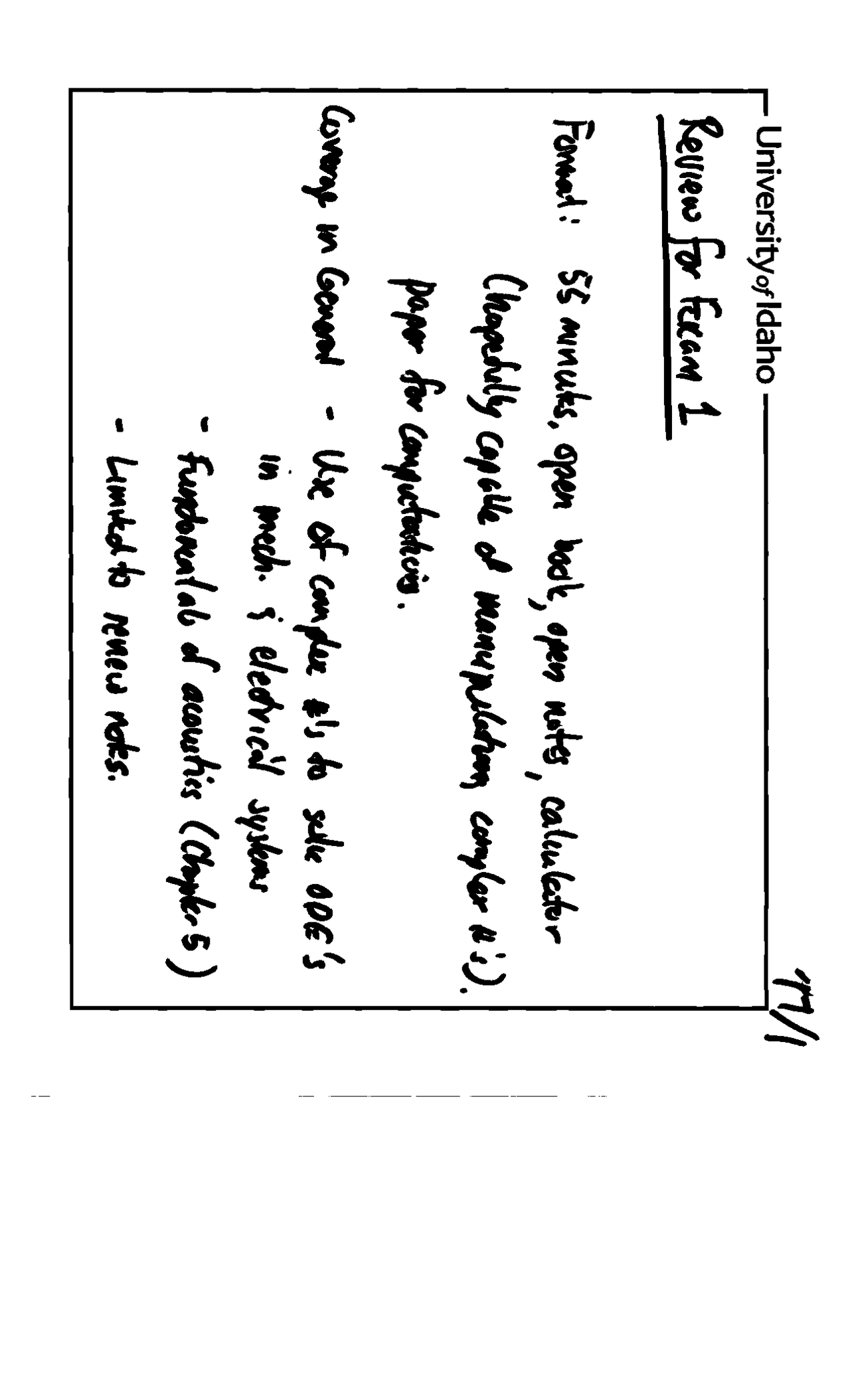 Review For Exam 1 Engineering Acoustics Me 413 Docsity
