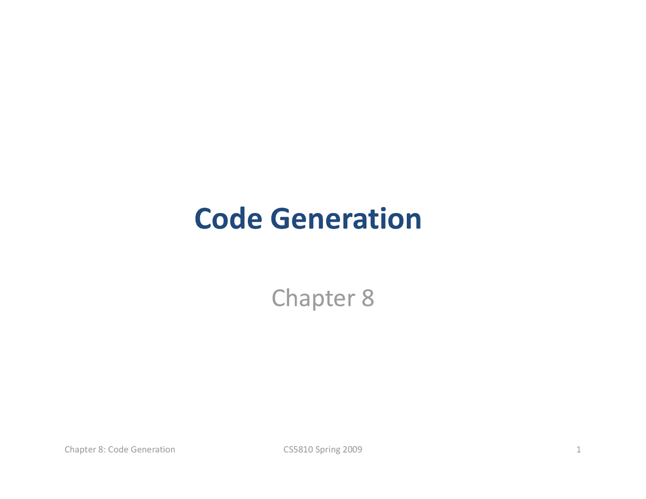 Notes On Code Generation Compiler Design And Implementation Cs 5810 Docsity