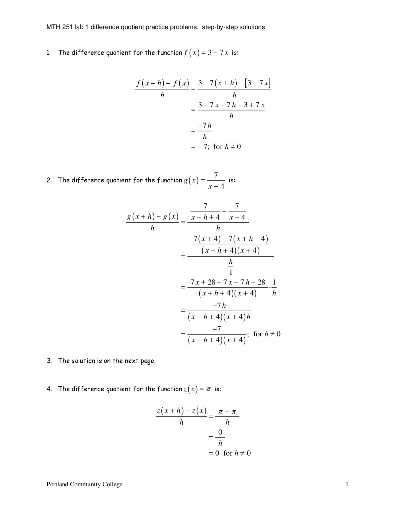 Lab 1 Difference Between Quotient Practice Problems With Solutions