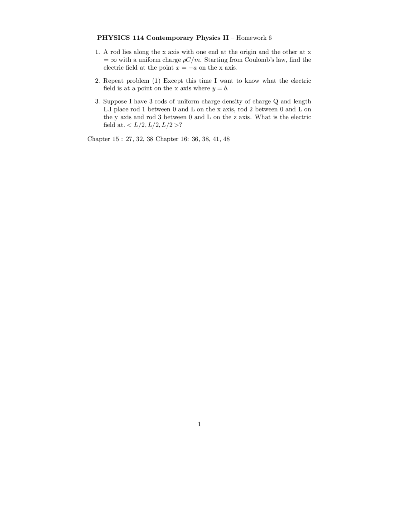 Homework 6 Contemporary Physics Ii 3 Questions Phys 114 Docsity