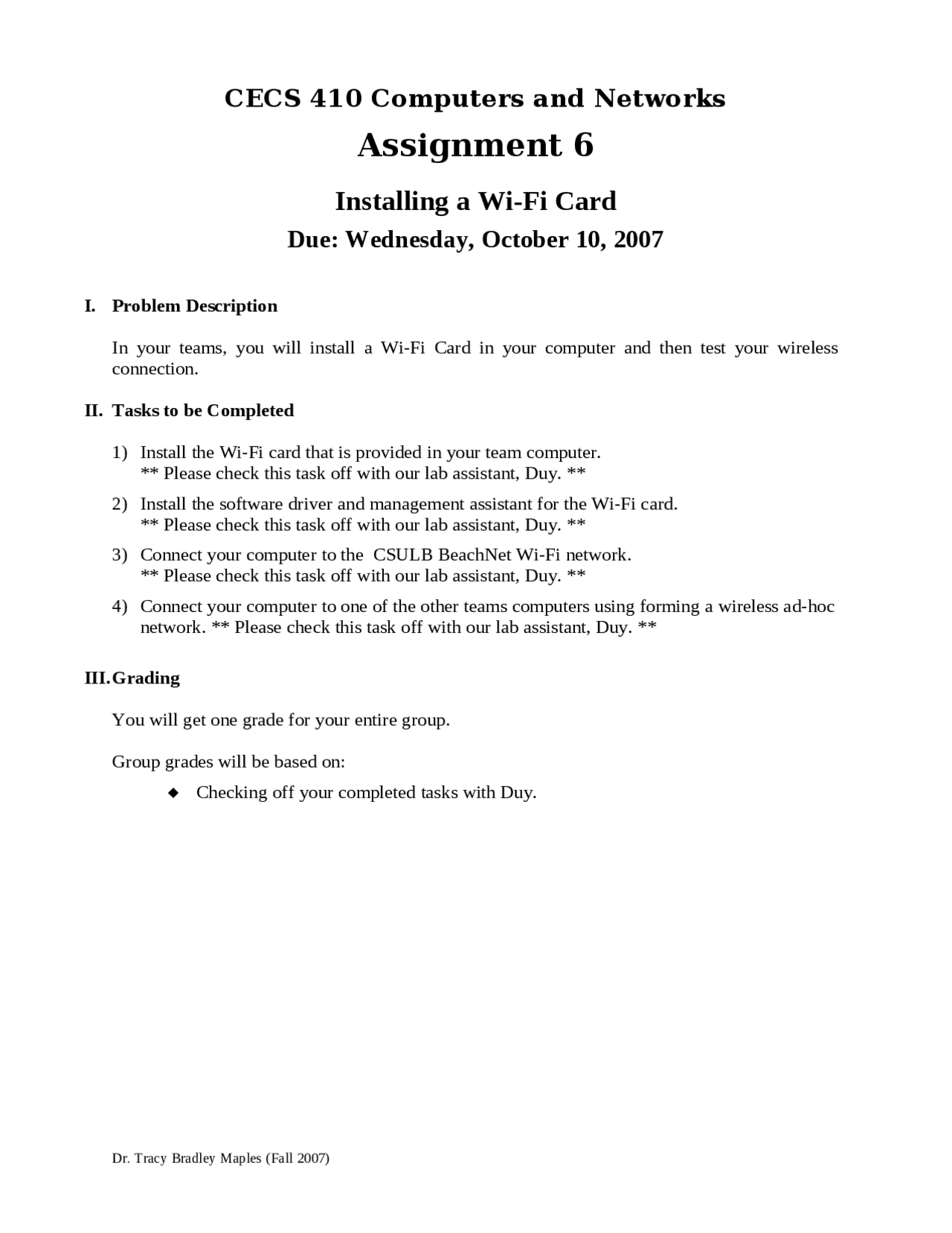 Assignment 6 Installing A Wi Fi Card Computers And Networks Cecs 410 Docsity