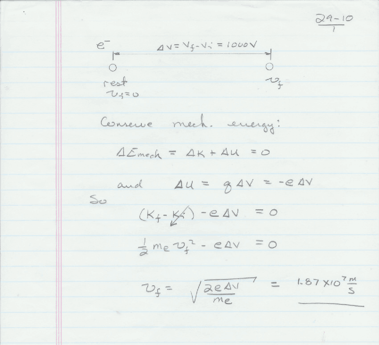 Conserve Mechanical Energy - Handwritten Notes | PHY 182 - Docsity