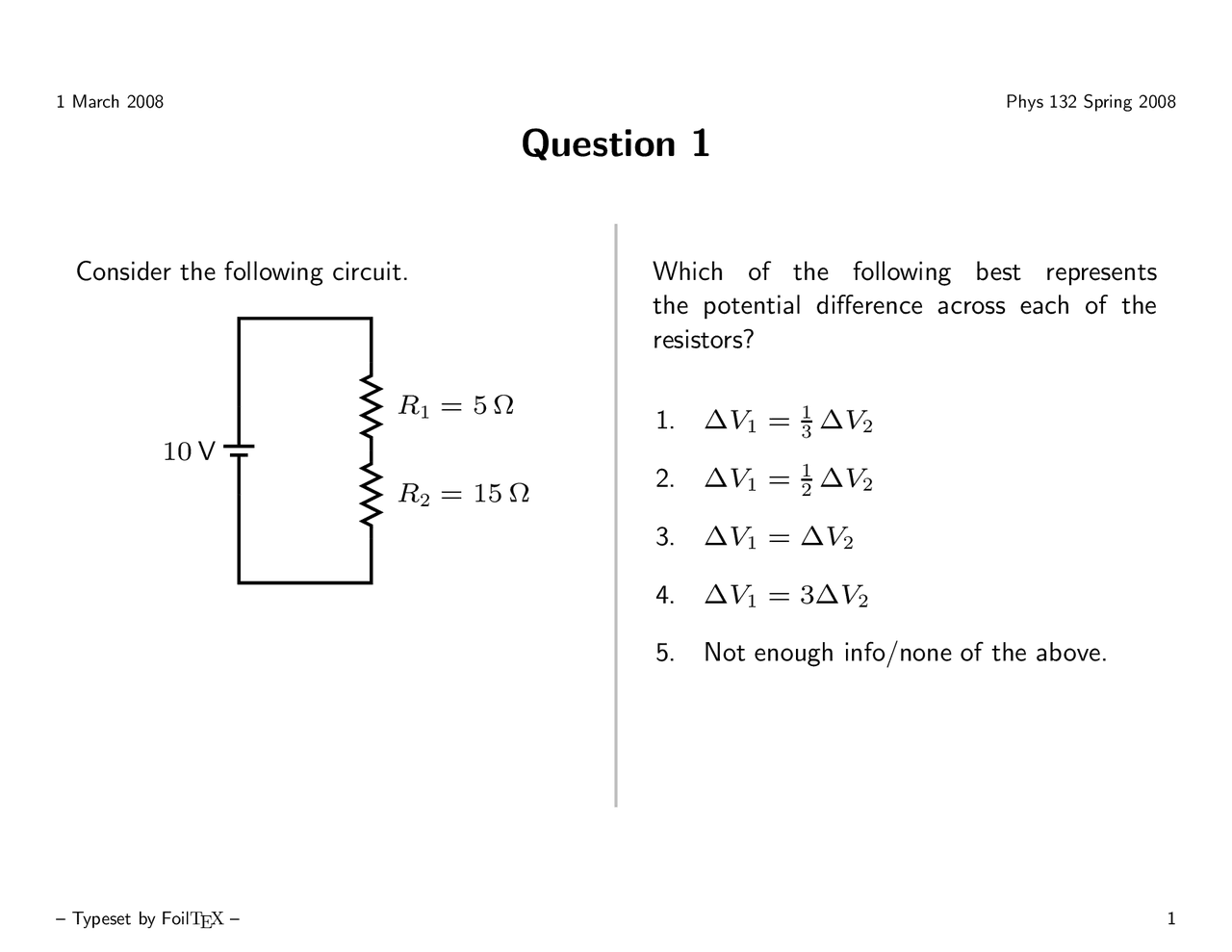 Electromagnetism And Optics 5 Questions On Homework Phys 132 Docsity
