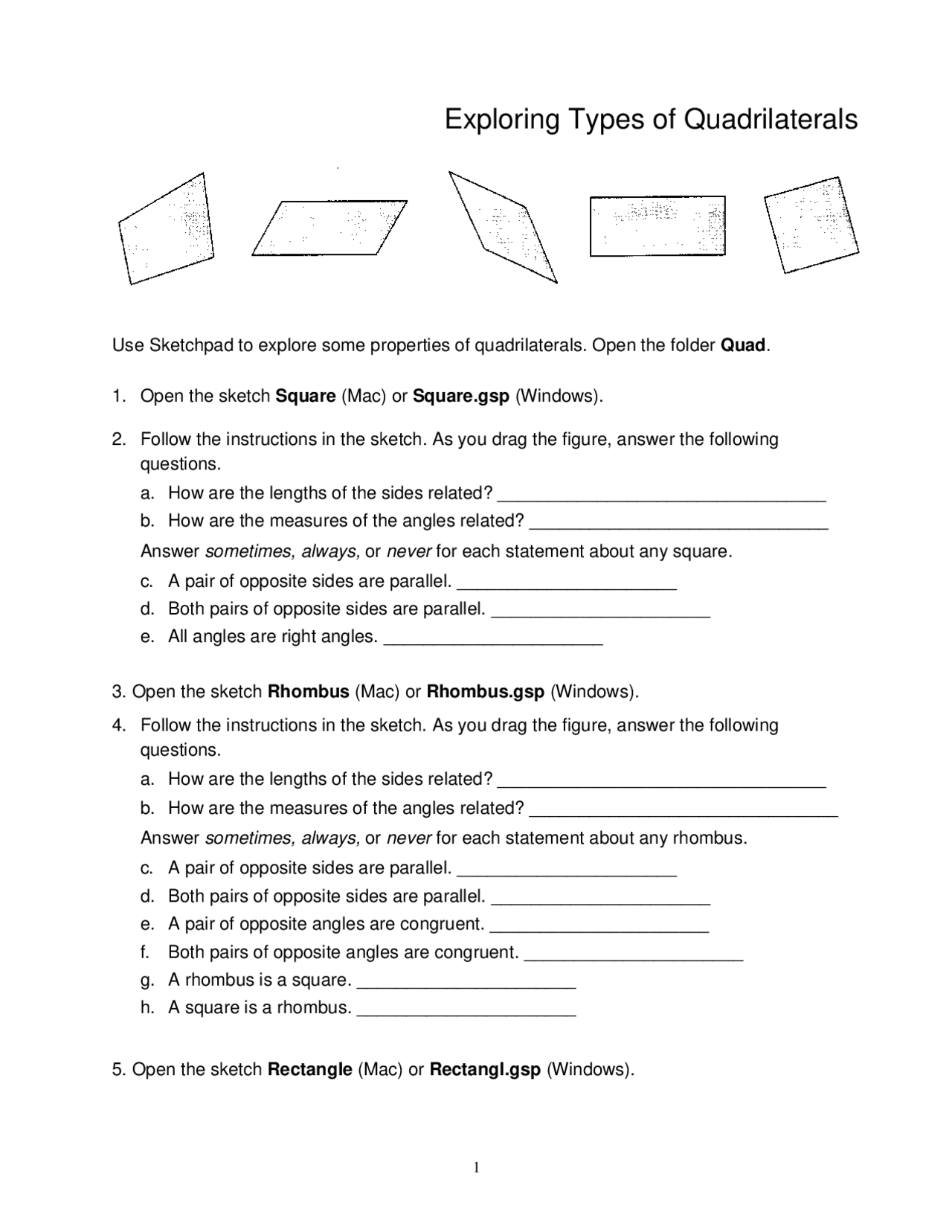Exploring Quadrilaterals: Properties and Relationships | Study notes ...