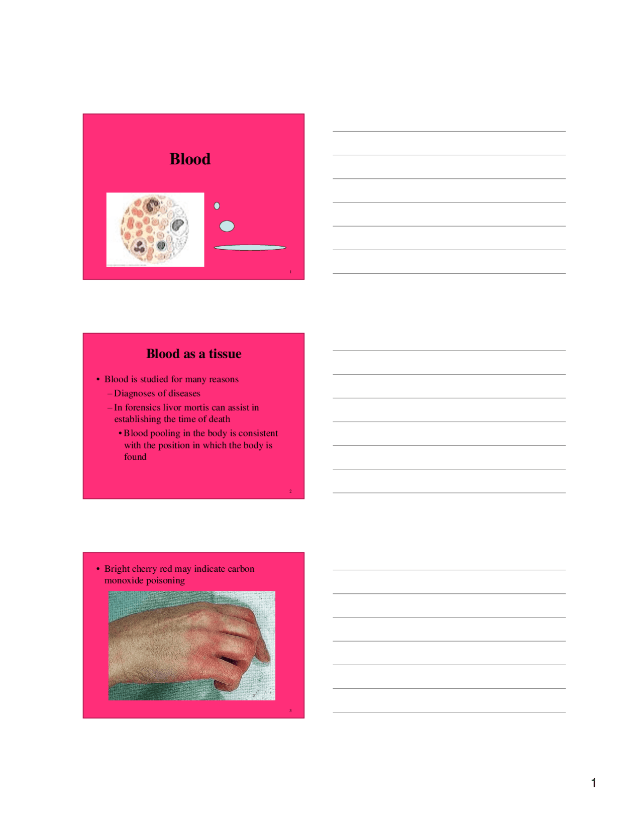 Biology of Forensic Analysis: Blood - Lecture Slides | BIOS 482 - Docsity