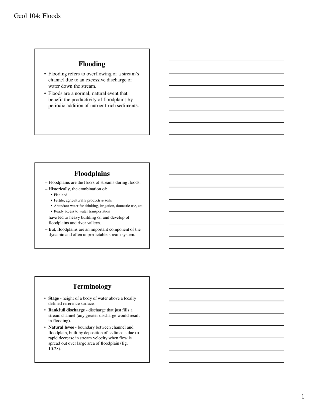 Floodplains Earth Environments Lecture Slides Geol 104 Docsity