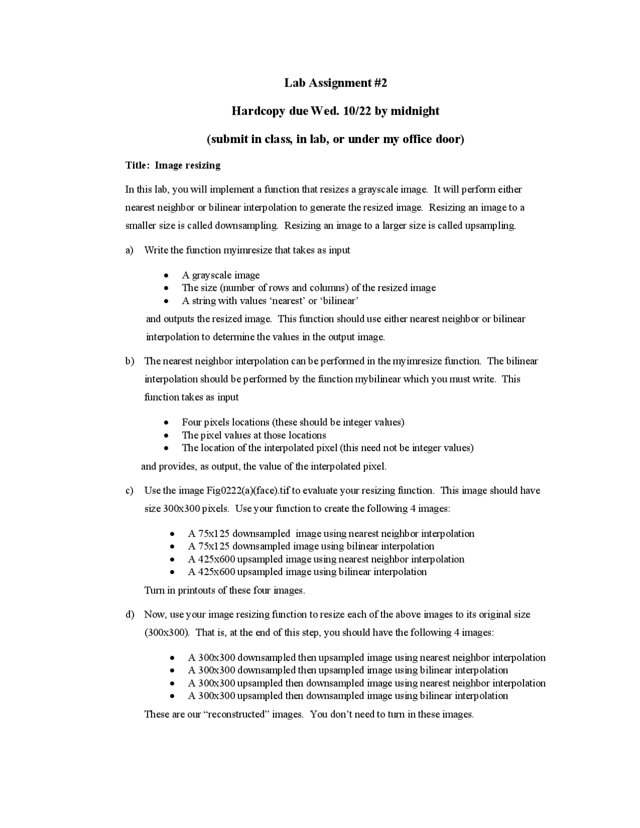 Lab Assignment 2 Introduction To Computer Vision Cse 185 Docsity