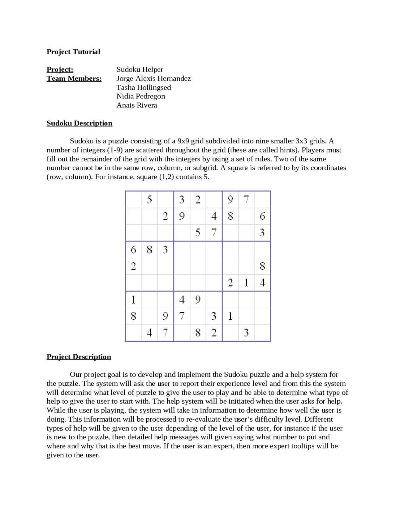 Sudoku Helper - Project Tutorial - Artificial Intelligence I | CS 5314 ...